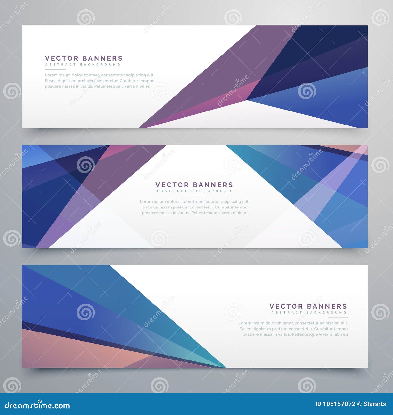 Abstract Triangle Shape Headers Set Stock Vector - Illustration of ...