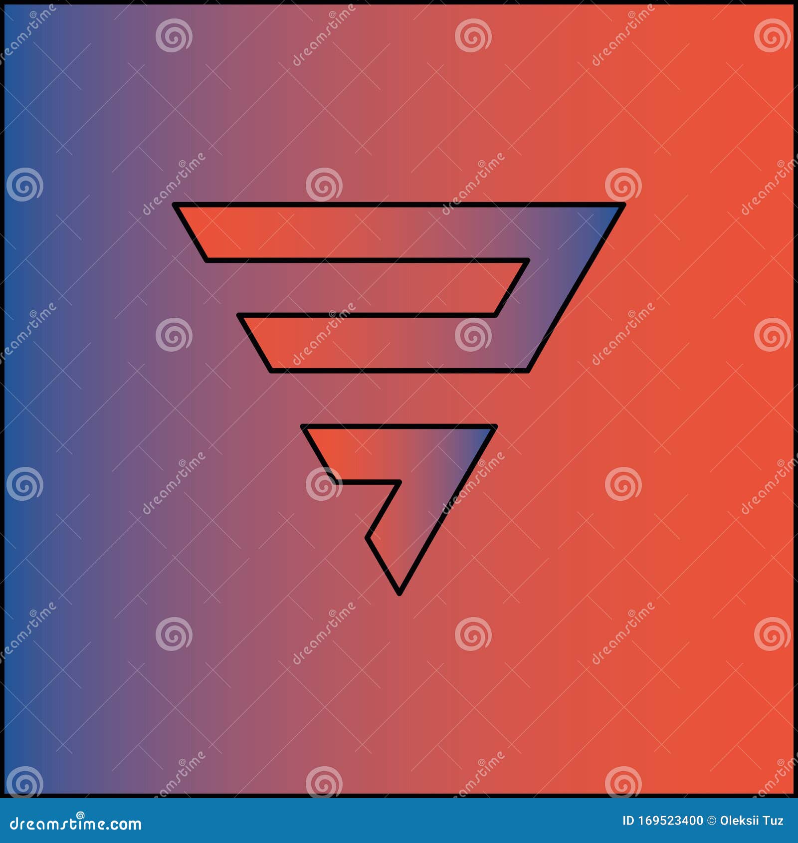 Abstract Triangle Shape Logo on Colors Gradient Stock Vector ...