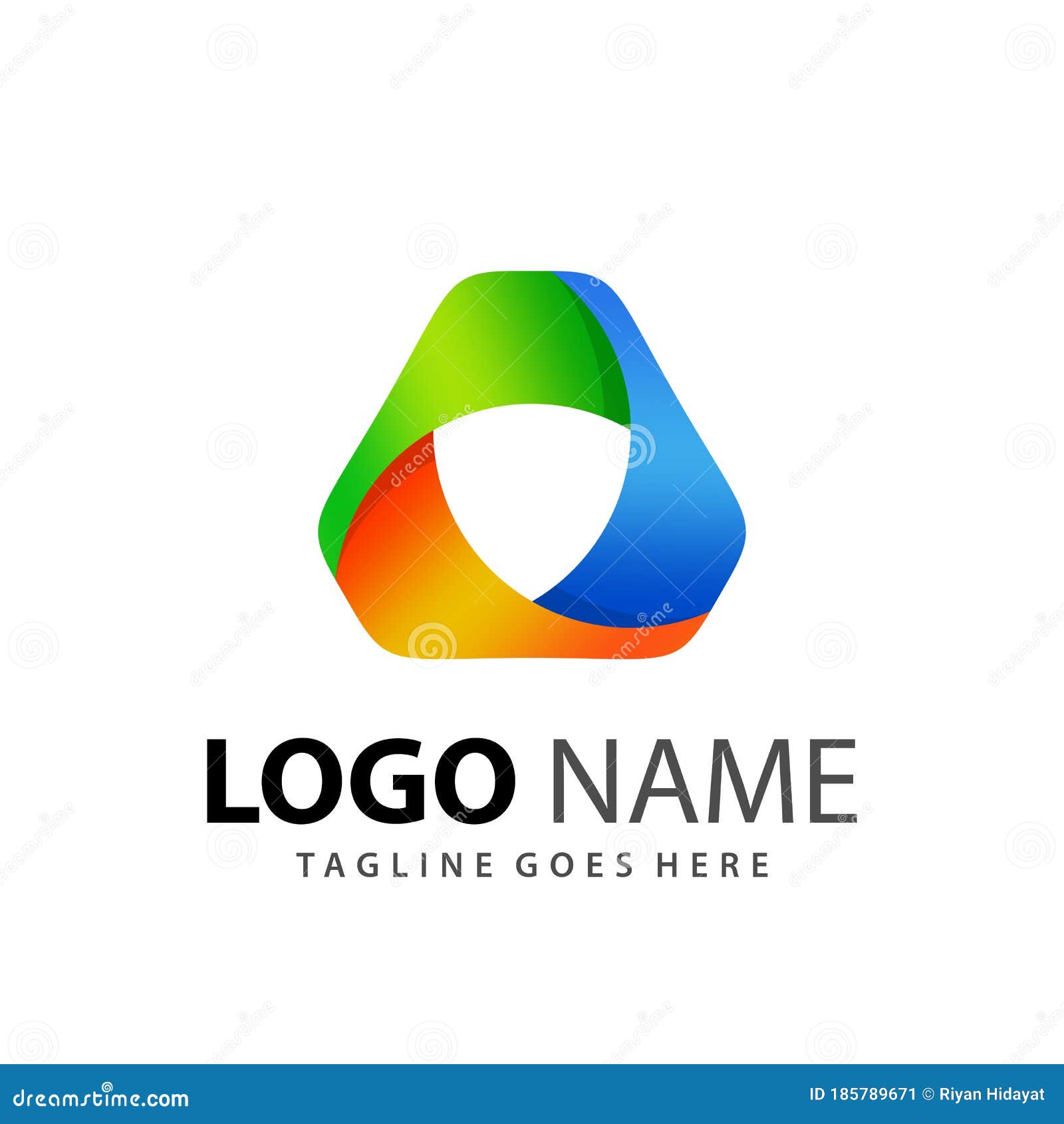 Abstract Triangle with Shield Logo Design Vector Illustration Template ...