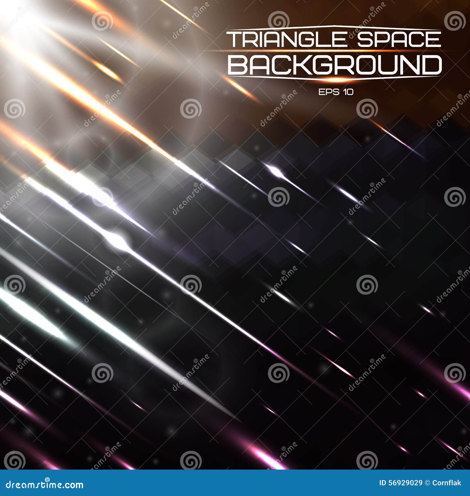 Abstract Triangle Space Background with Bright Stock Vector ...
