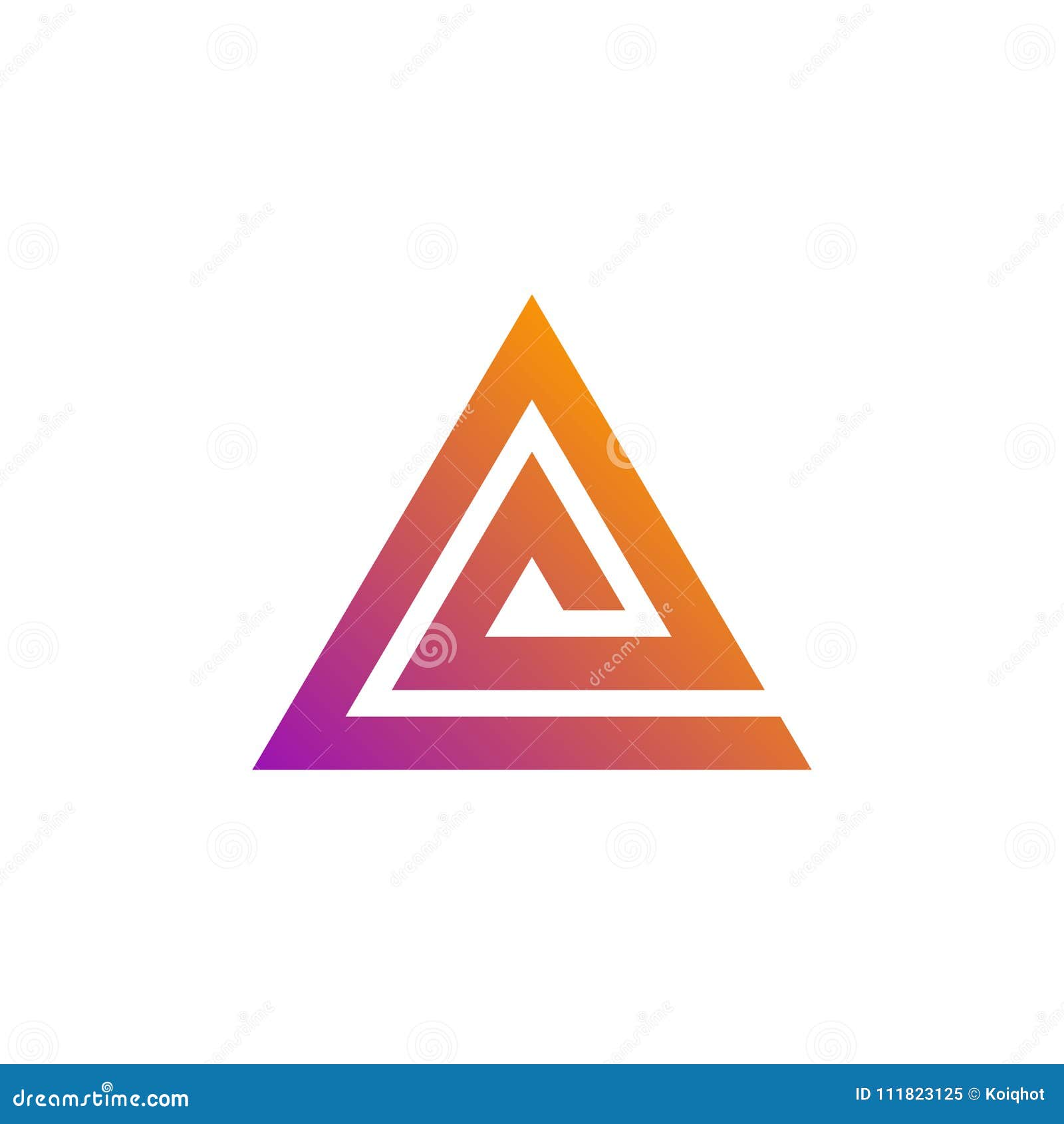 Abstract Triangle Spiral Logo, Pyramid Symbol Stock Vector ...