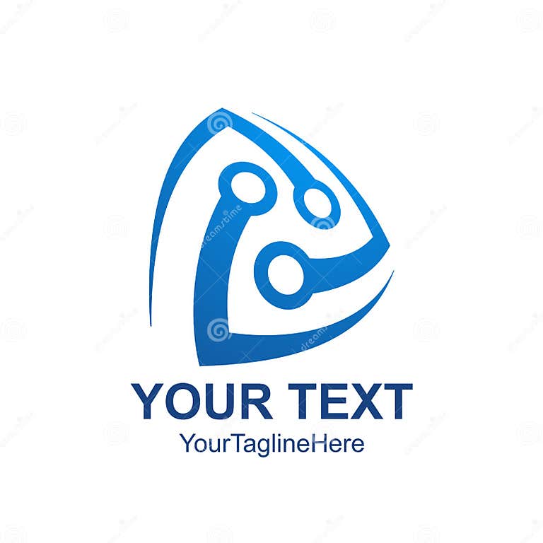 Abstract Triangle Tech Vector Logo Design Template Element. Creative ...