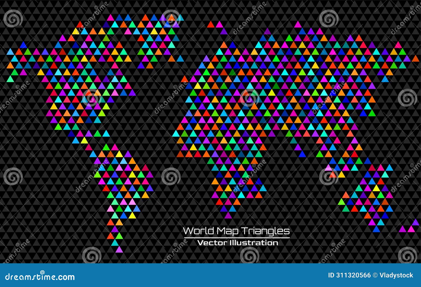 Triangle World Map Vector Illustration. Stylize World Map, Technology ...