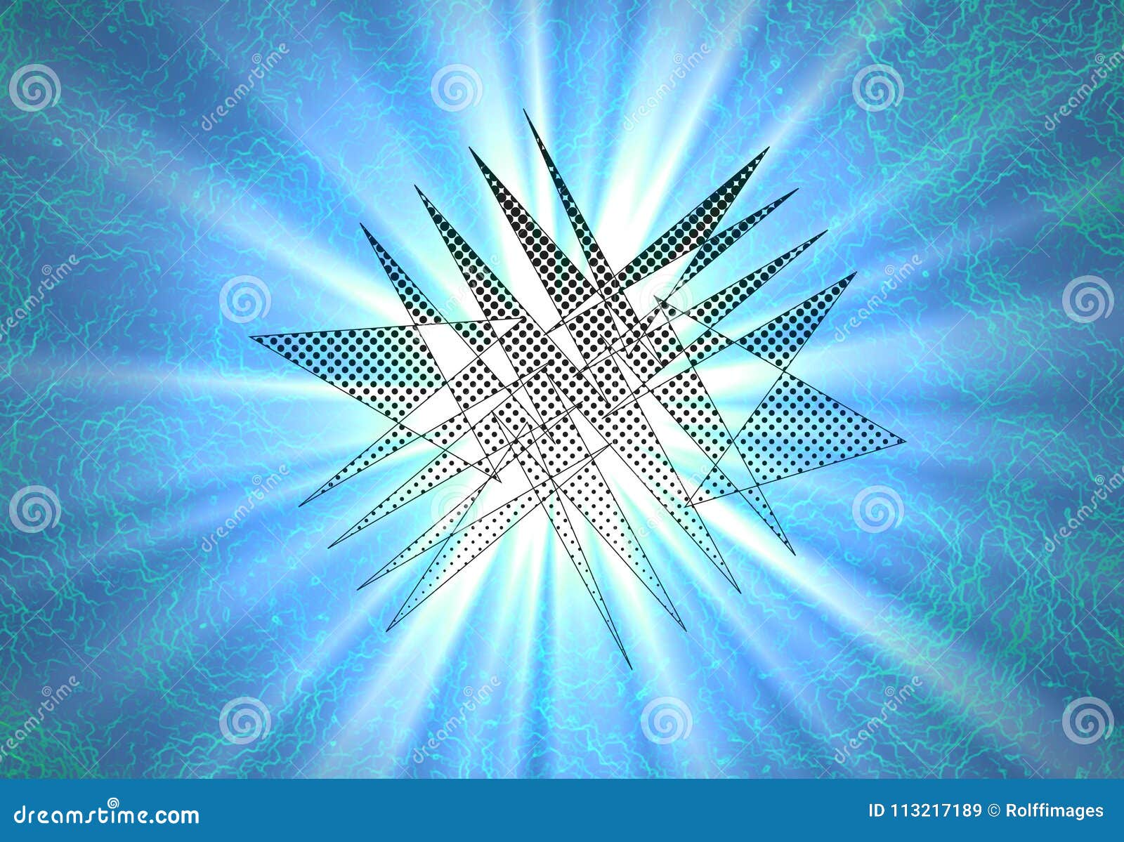 Abstract Triangles in Rays of Light Stock Illustration - Illustration ...