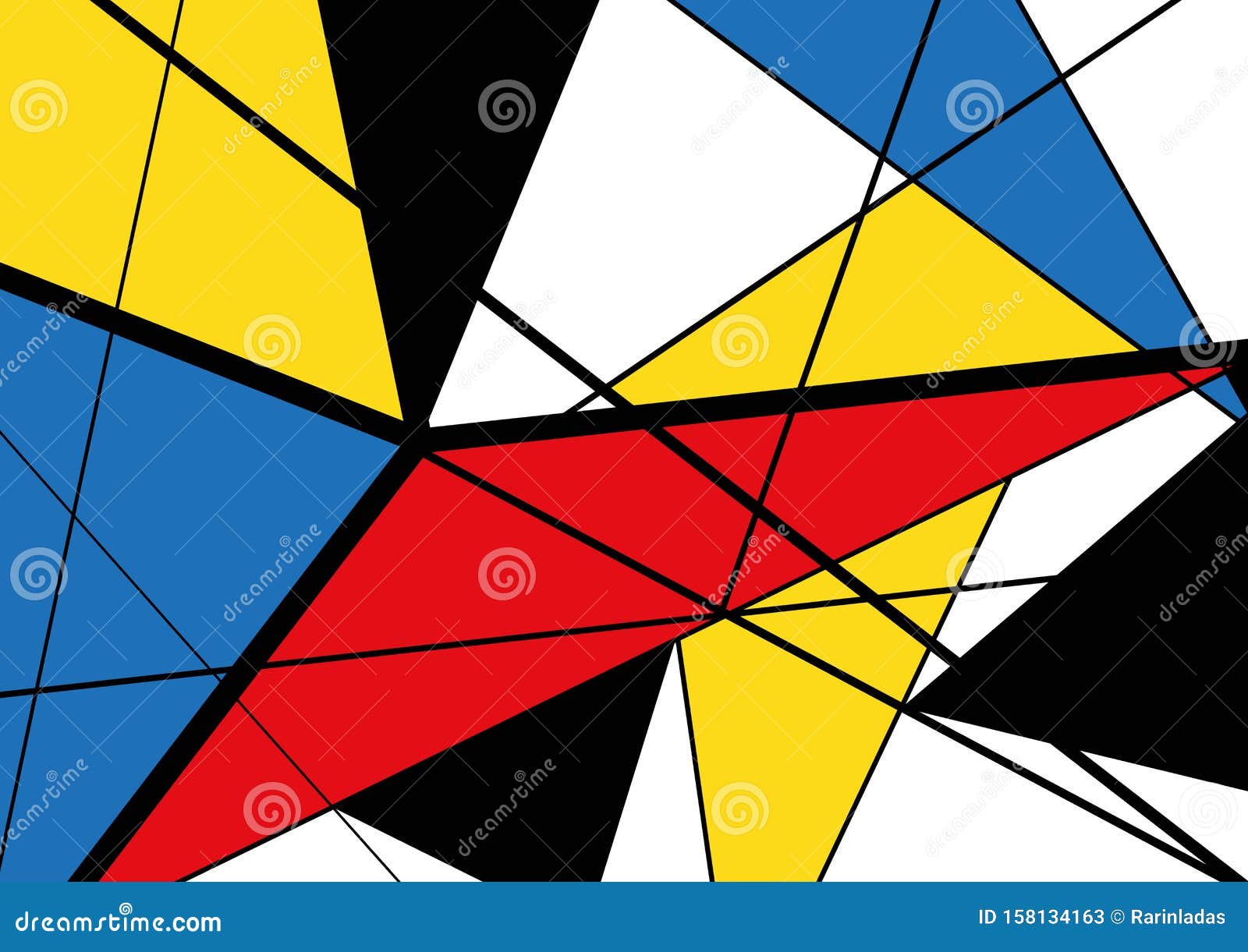 Abstract Triangles Geometric Colorful Pattern. Mondrian Style Stock ...