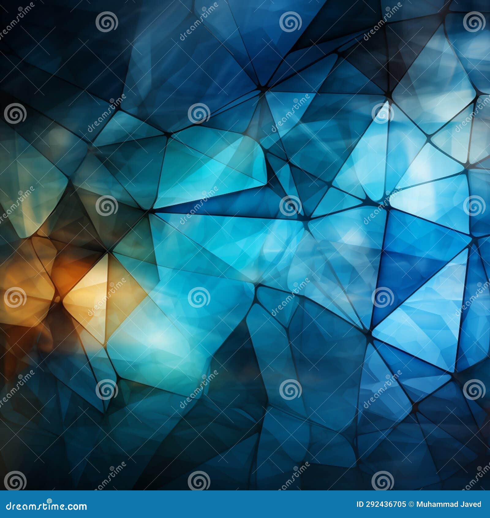 Abstract Triangles Harmonize Blue, Green, White, and Lively Cyan, a ...
