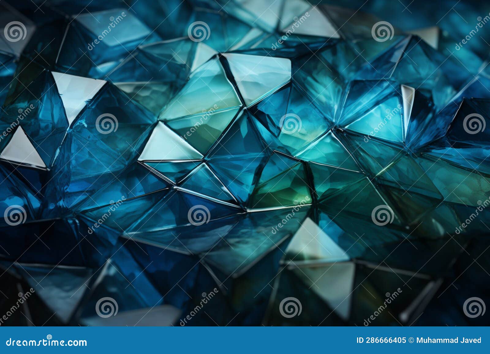 Abstract Triangles Harmonize Blue, Green, White, and Lively Cyan, a ...