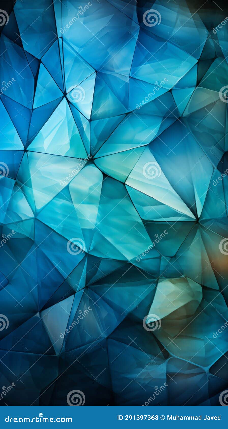 Abstract Triangles Harmonize Blue, Green, White, and Lively Cyan, a ...