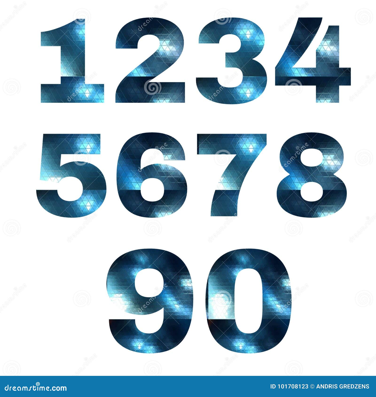 Abstract triangles numbers stock illustration. Illustration of font ...