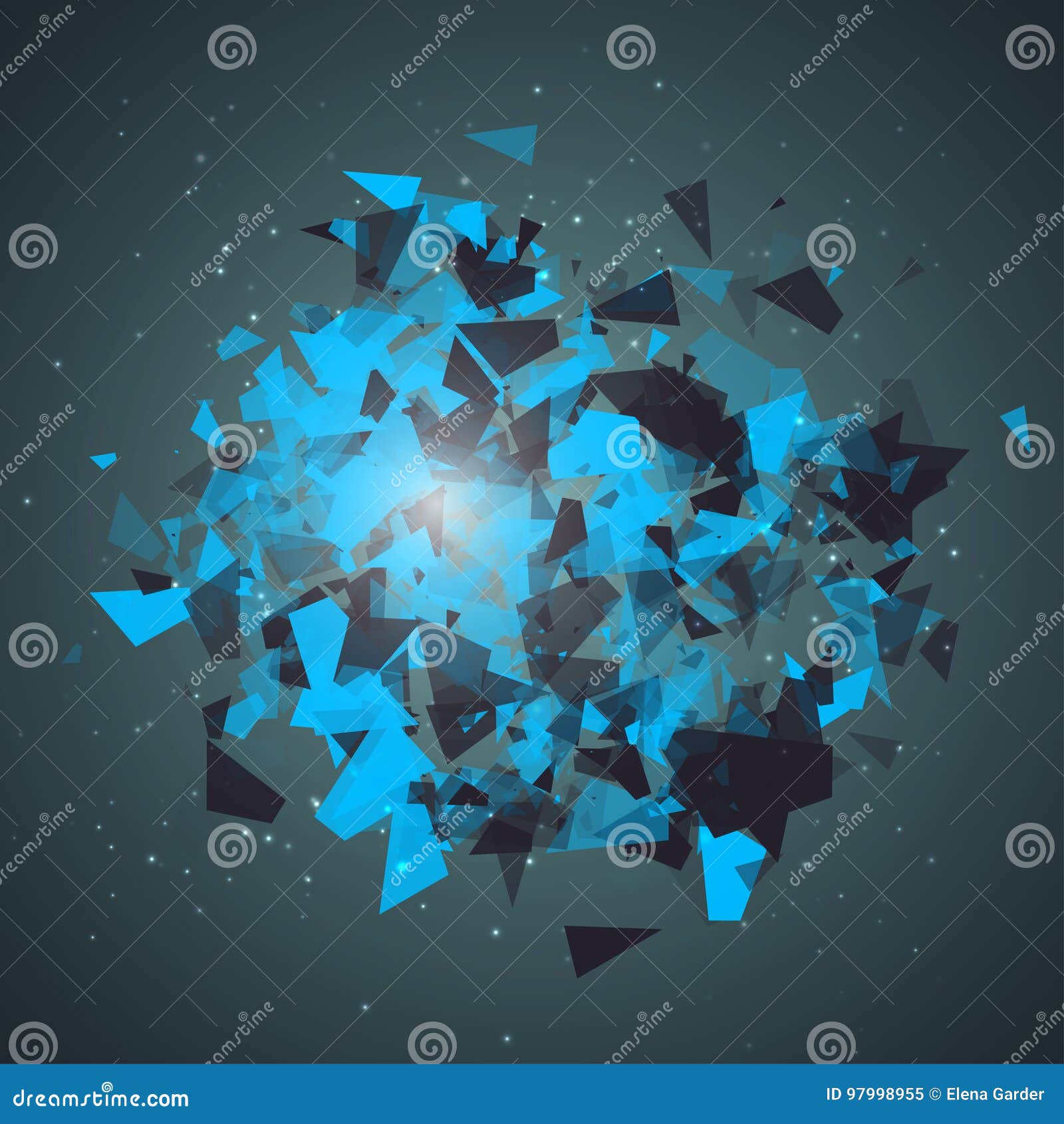 Abstract Triangles Particles with Transparent Shadows. Stock Vector ...
