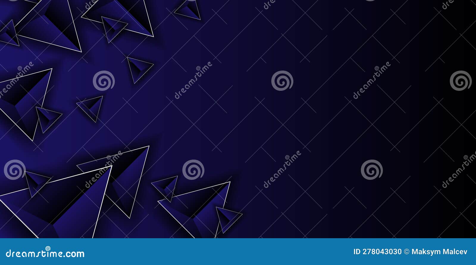 Abstract Triangles Pattern. Luxury Dark Triangles on Blue Background ...