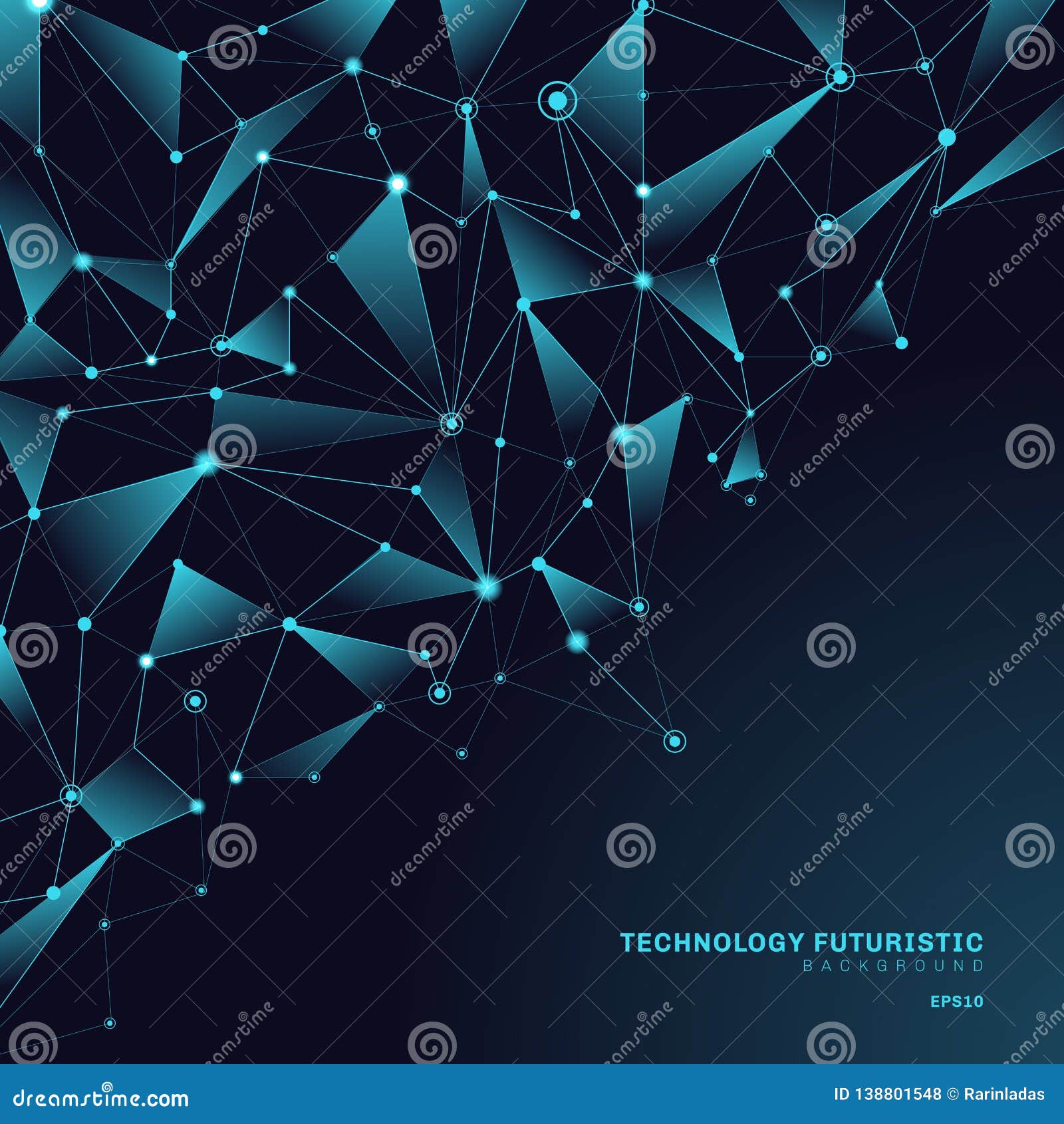 Abstract Triangles Polygonal Shapes on Dark Blue Background Consisting ...