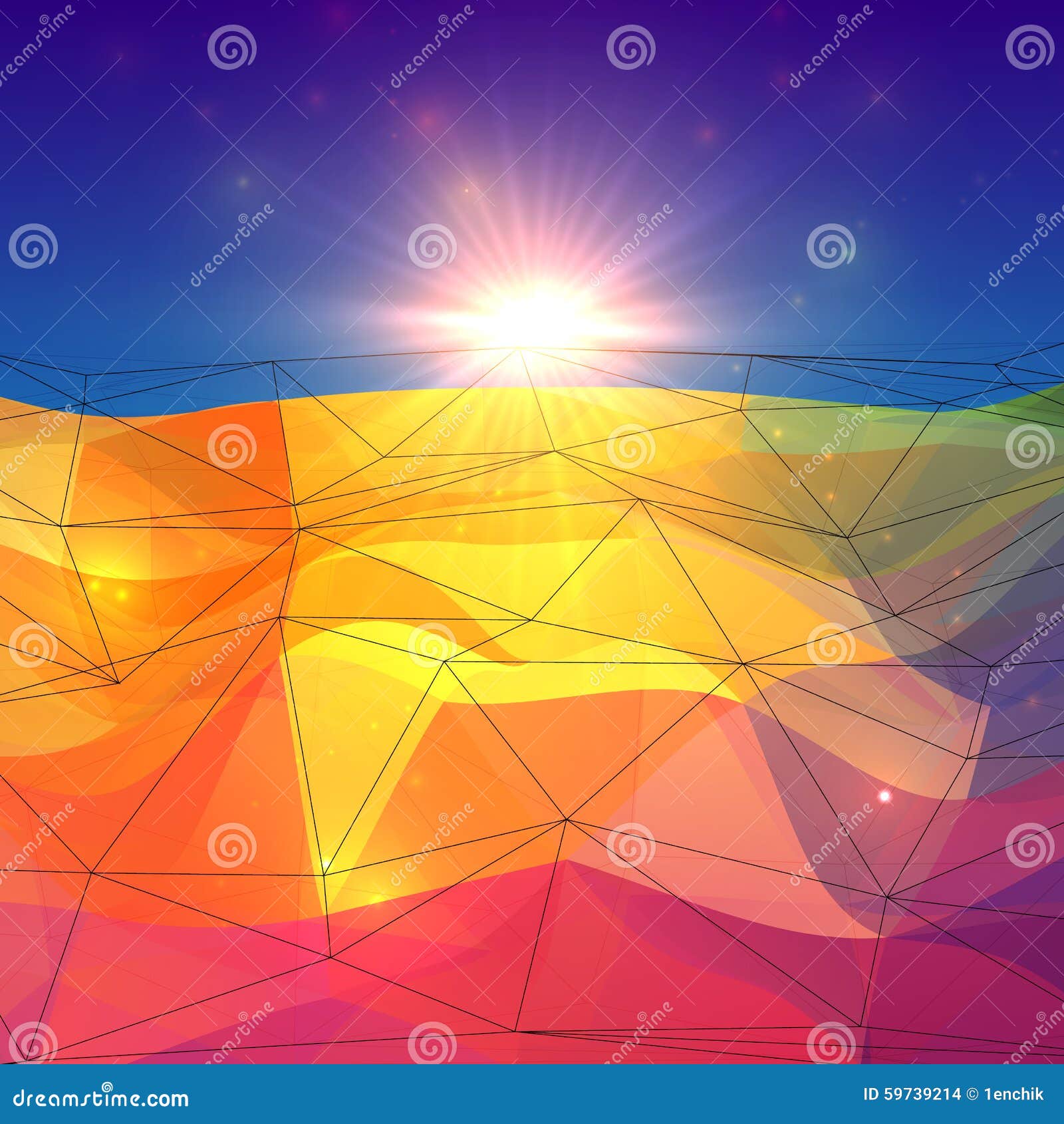 Abstract Triangles Polygonal Surface with Sunlight Stock Vector ...