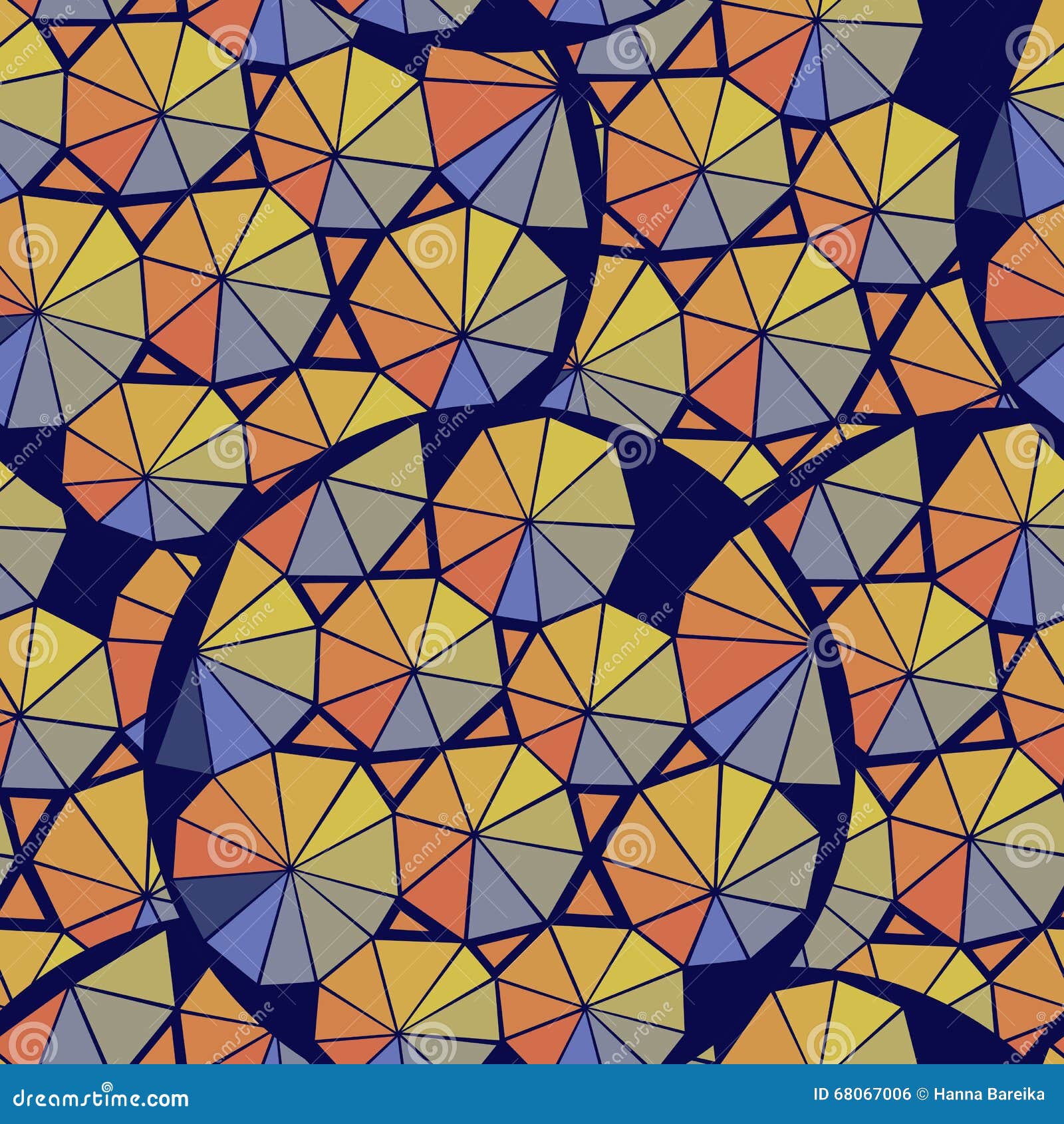 Abstract Triangles in Round. Colorful Vector Seamless Pattern Stock ...