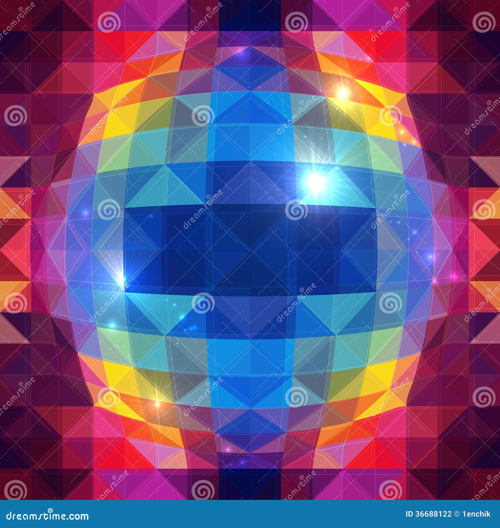 Abstract Triangles Sphere Vector Seamless Pattern Stock Vector ...
