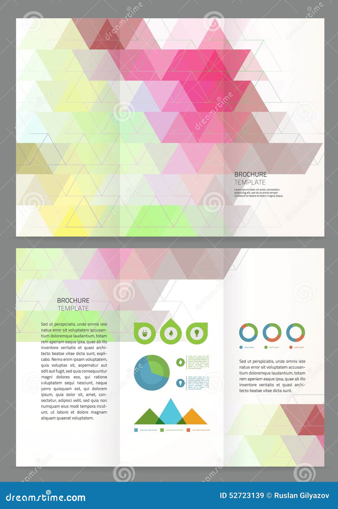 Abstract Triangles Vector Brochure Template Stock Vector - Illustration ...