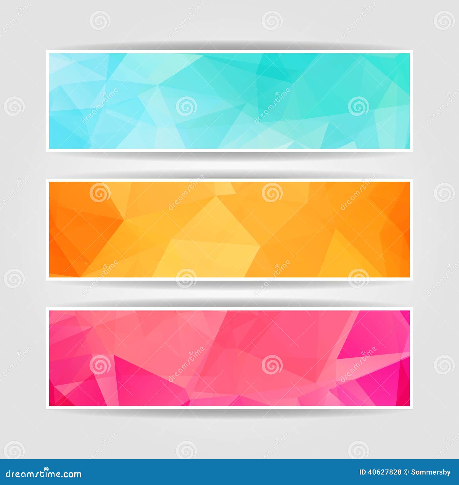 Abstract Triangular Banners Set Stock Vector - Illustration of creative ...