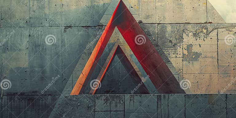 Abstract Triangular Forms on Concrete Stock Image - Image of geometry ...