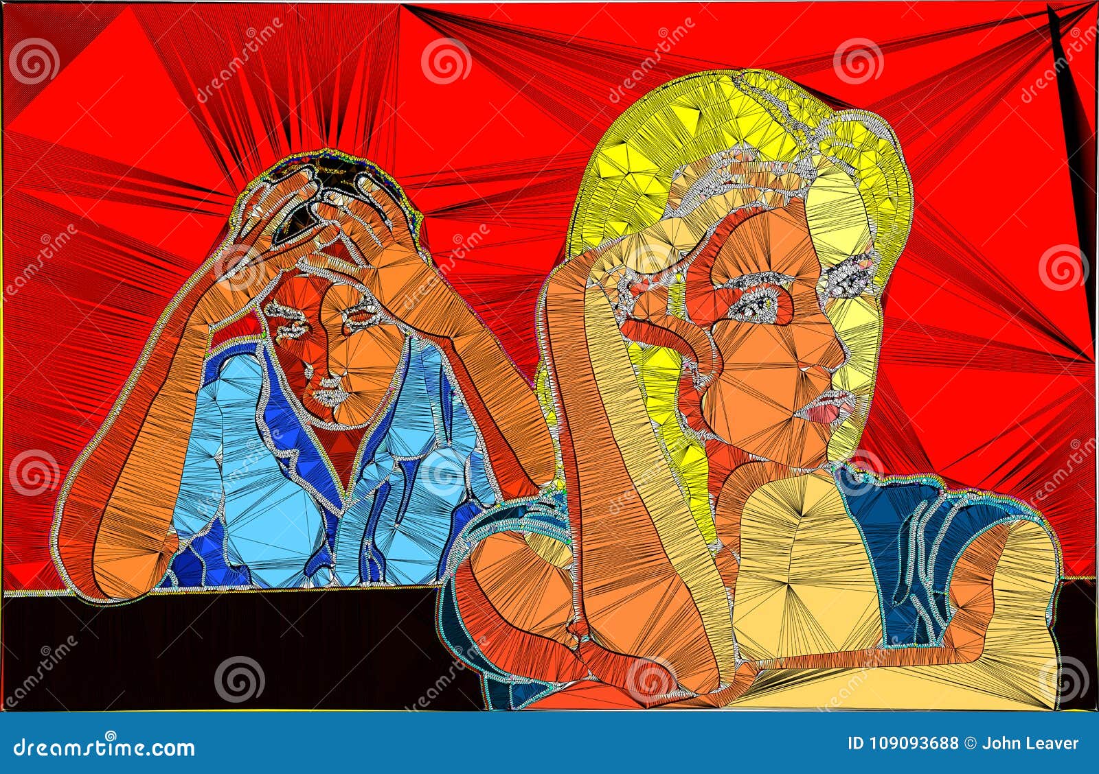 Abstract Geometric Design Unhappy Couple Stock Vector - Illustration of ...