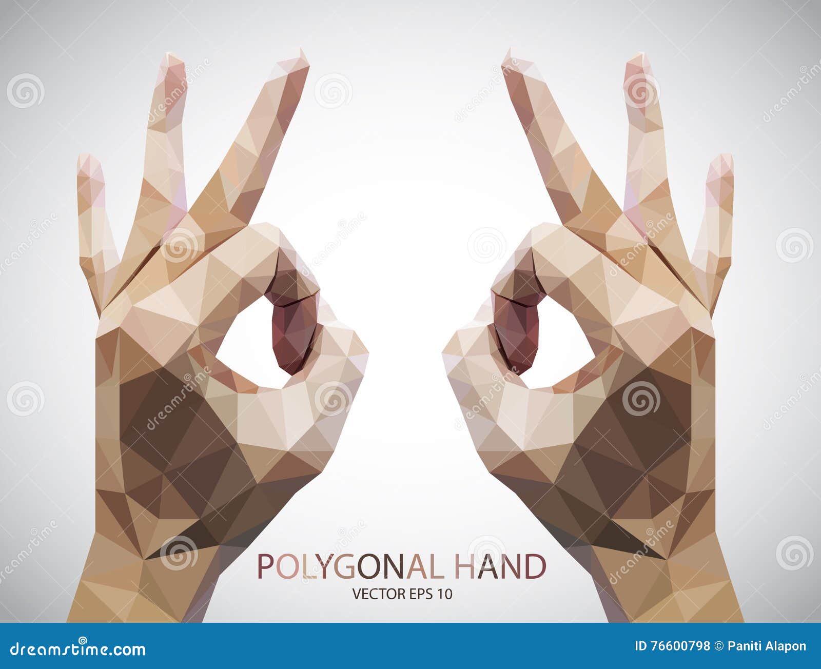 Abstract Triangular Hand Okey Sign Stock Vector - Illustration of ...