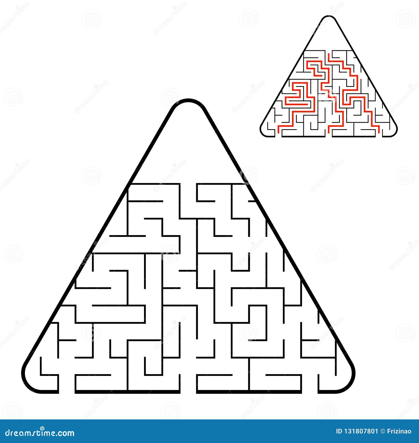 Abstract Triangular Labyrinth. Find the Right Path. Game for Kids ... Abstract Triangular Labyrinth. Find the Right Path. Game for Kids ...
