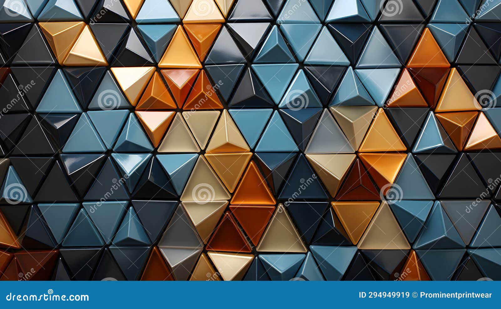 Abstract Triangular Mosaic Tile Wallpaper Texture of Metallic Gold ...