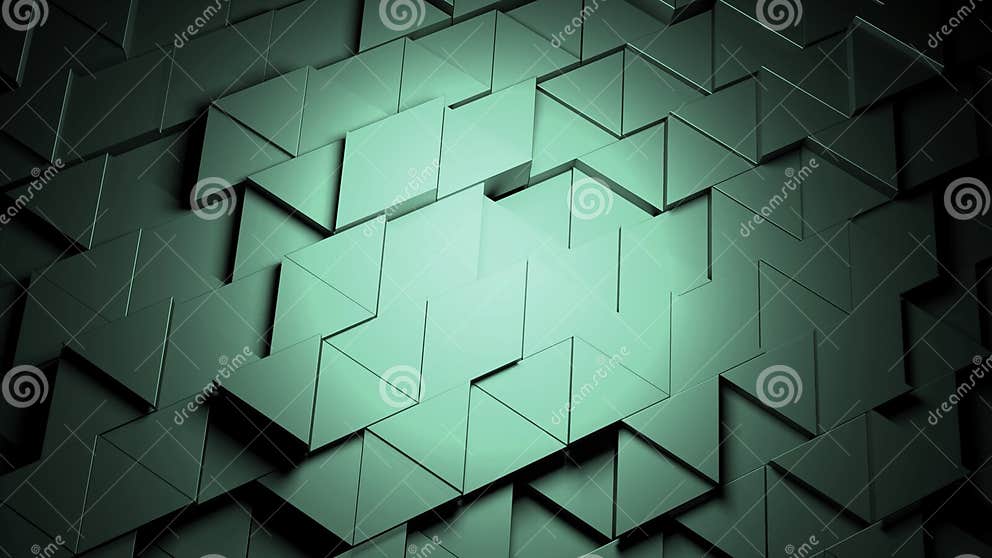 Abstract Triangular Tile Pattern Animation. Design. Wall of Small 3D ...