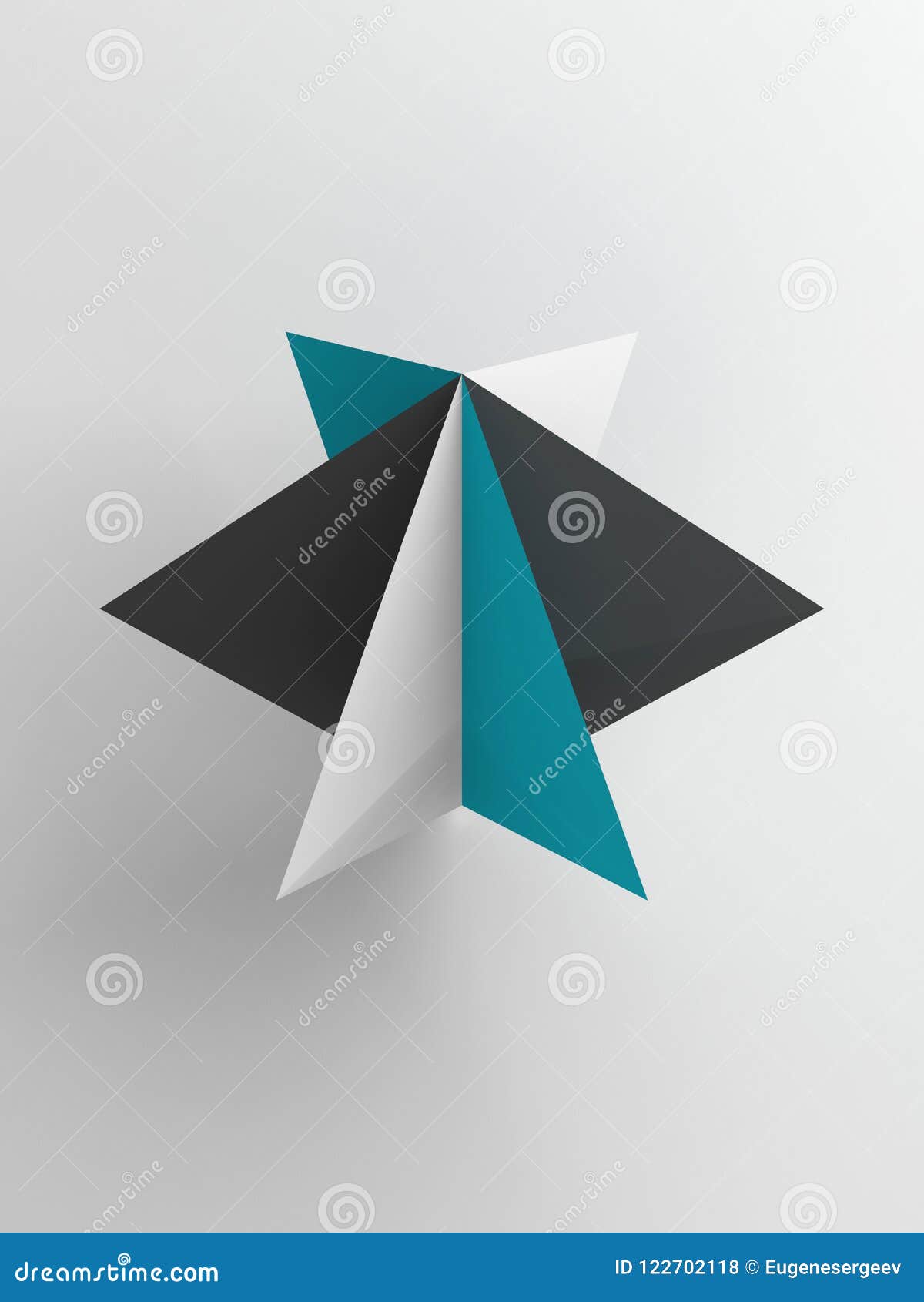 Abstract Triangulated Object Over Gray Stock Illustration ...