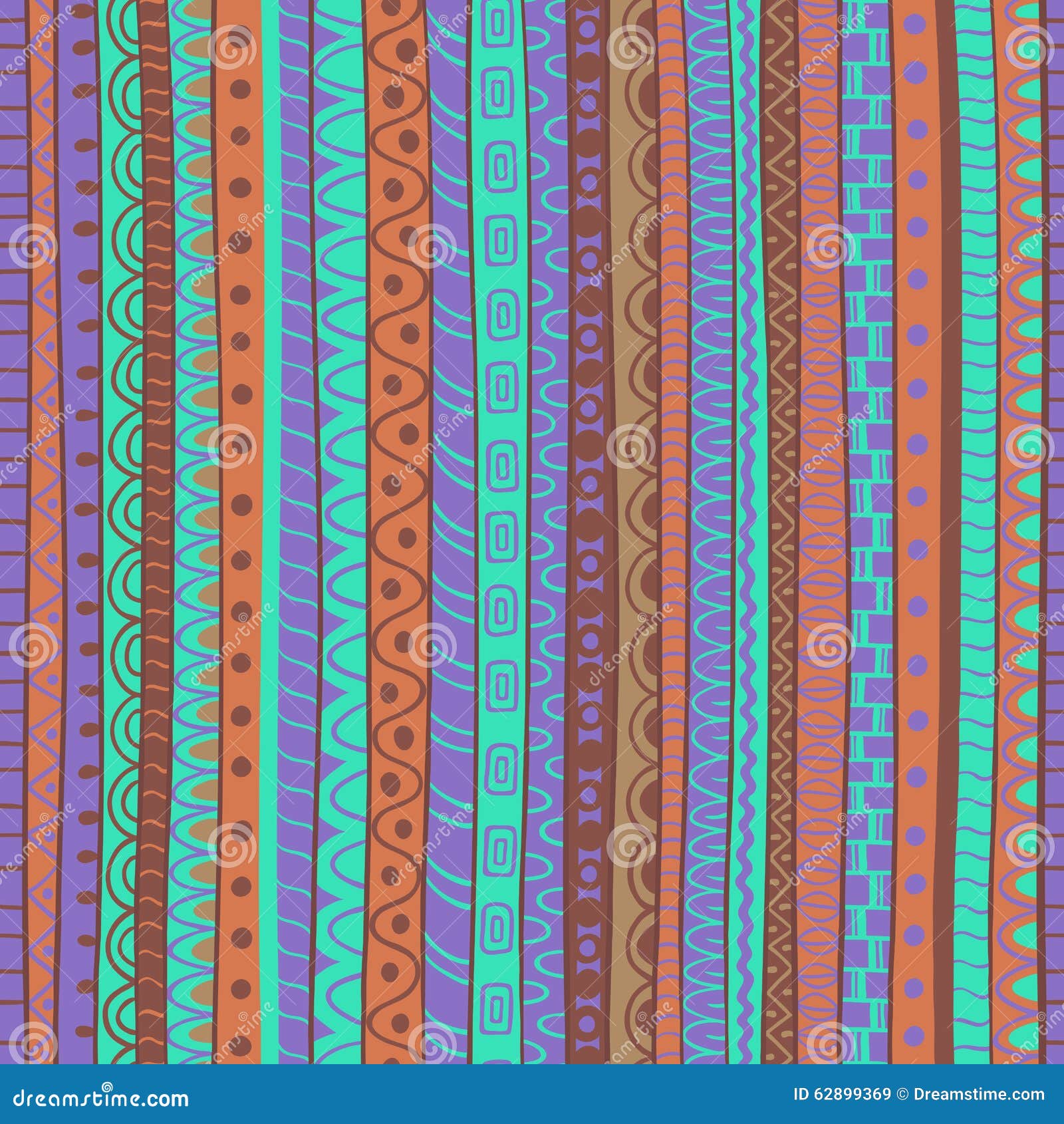 Abstract Tribal Doodle Pattern. Stock Vector - Illustration of seamless ...