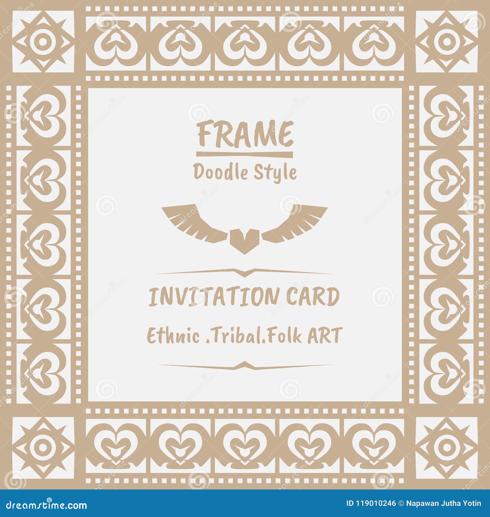 Abstract Tribal Ethnic Pattern Style Vector Frame . Stock Vector ...