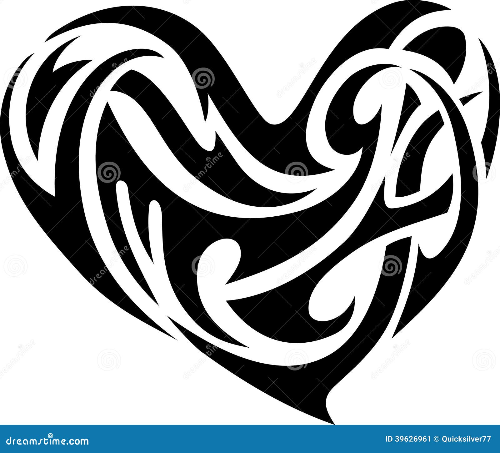 Abstract Tribal Heart stock illustration. Illustration of flowing ...