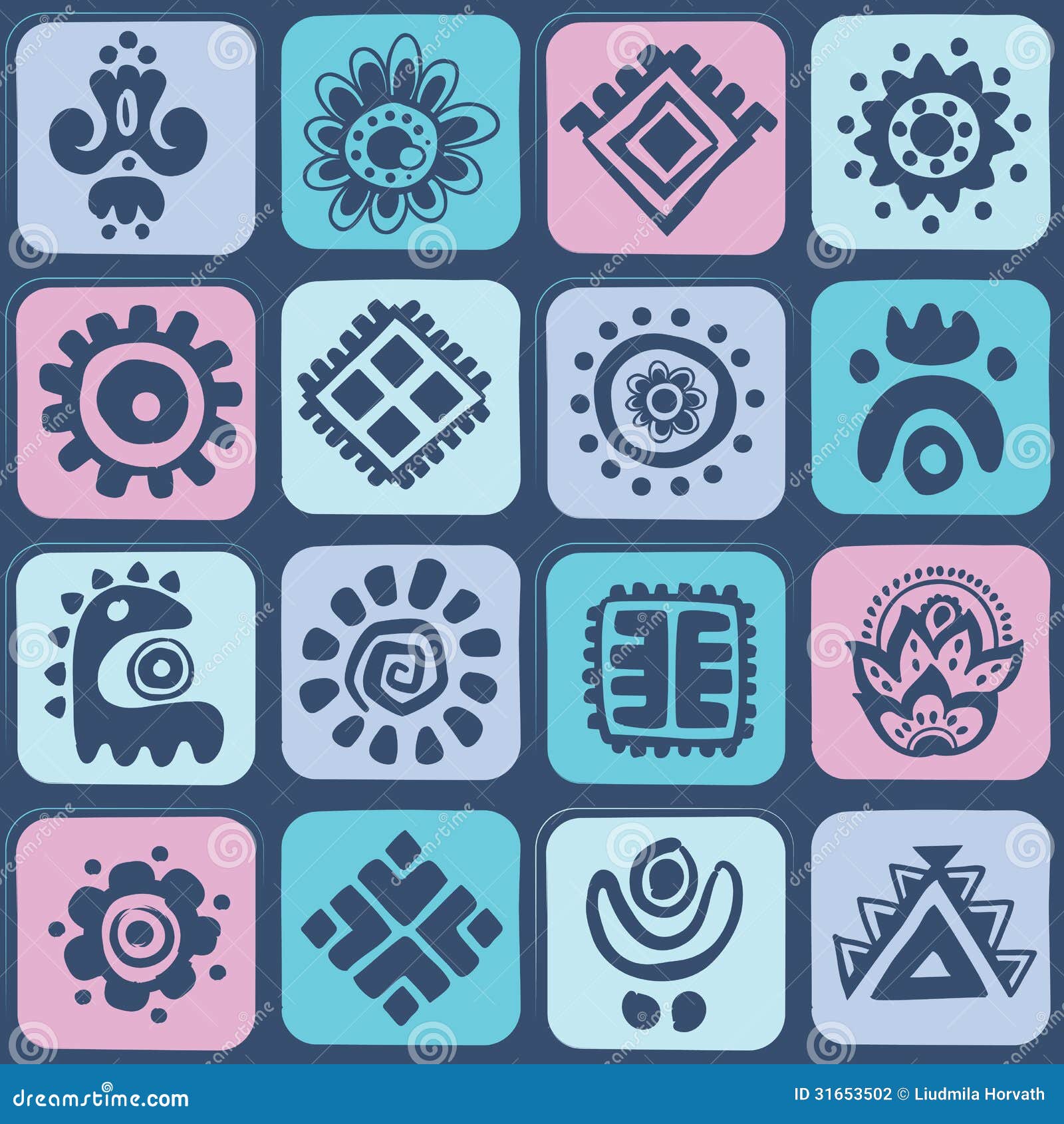 Abstract tribal pattern stock vector. Illustration of floral - 31653502