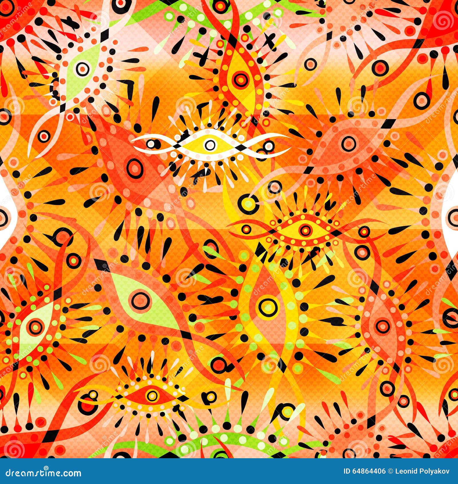 Abstract Tribal Vintage Color Seamless Pattern Stock Vector ...