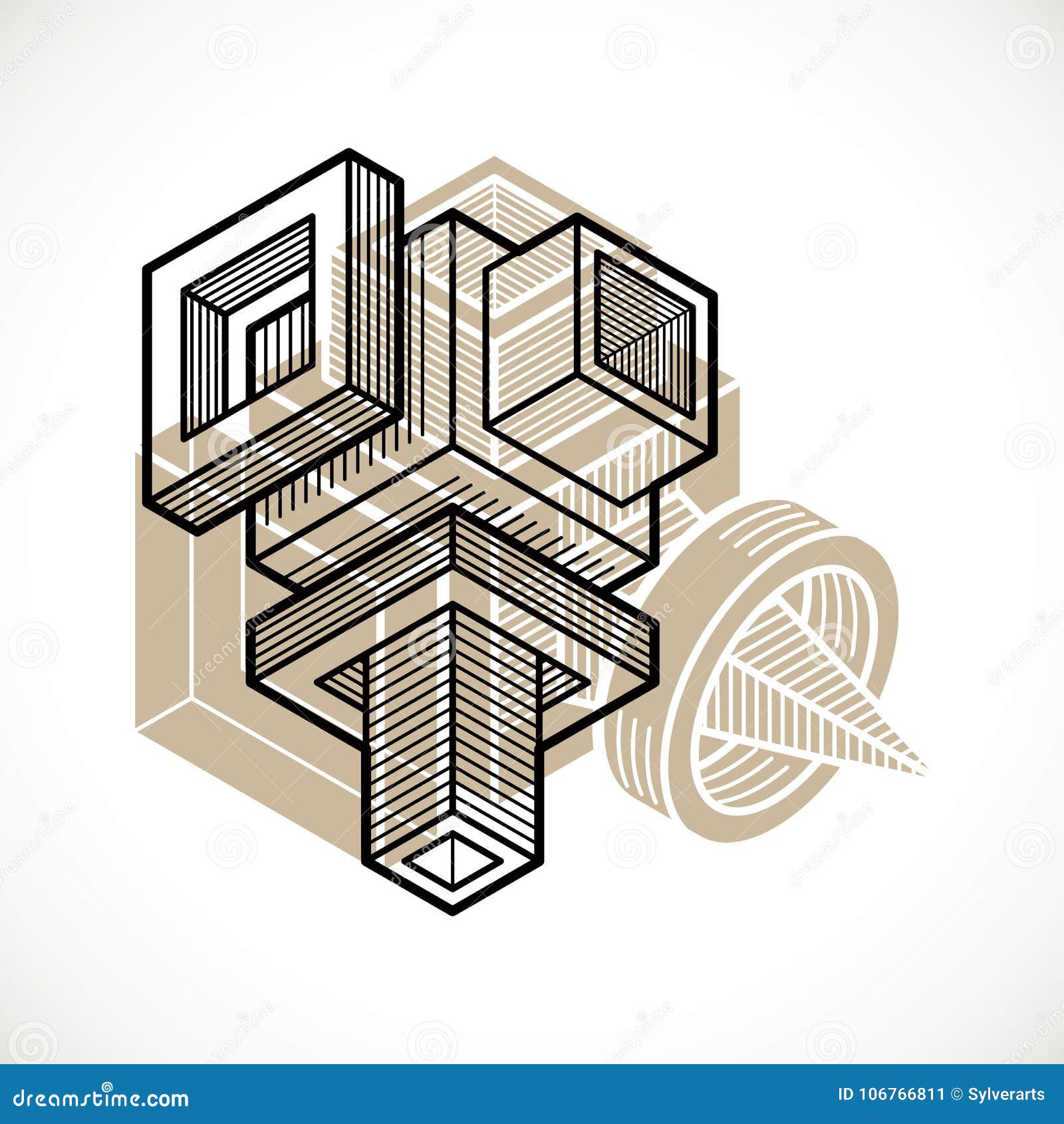 Abstract Trigonometric Construction, Vector Dimensional Design T Stock ...