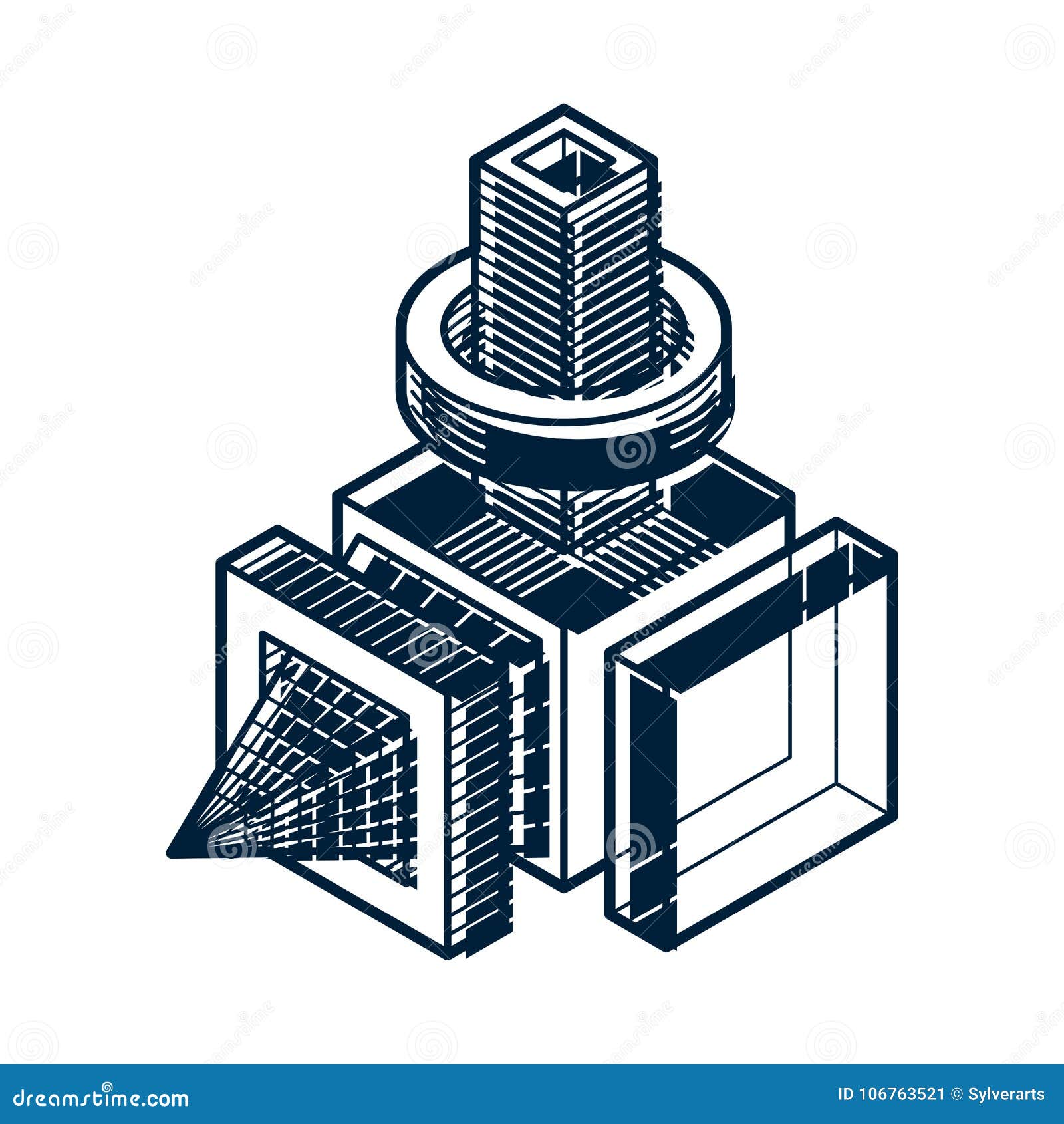 Abstract Trigonometric Construction, Vector Dimensional Design T Stock ...