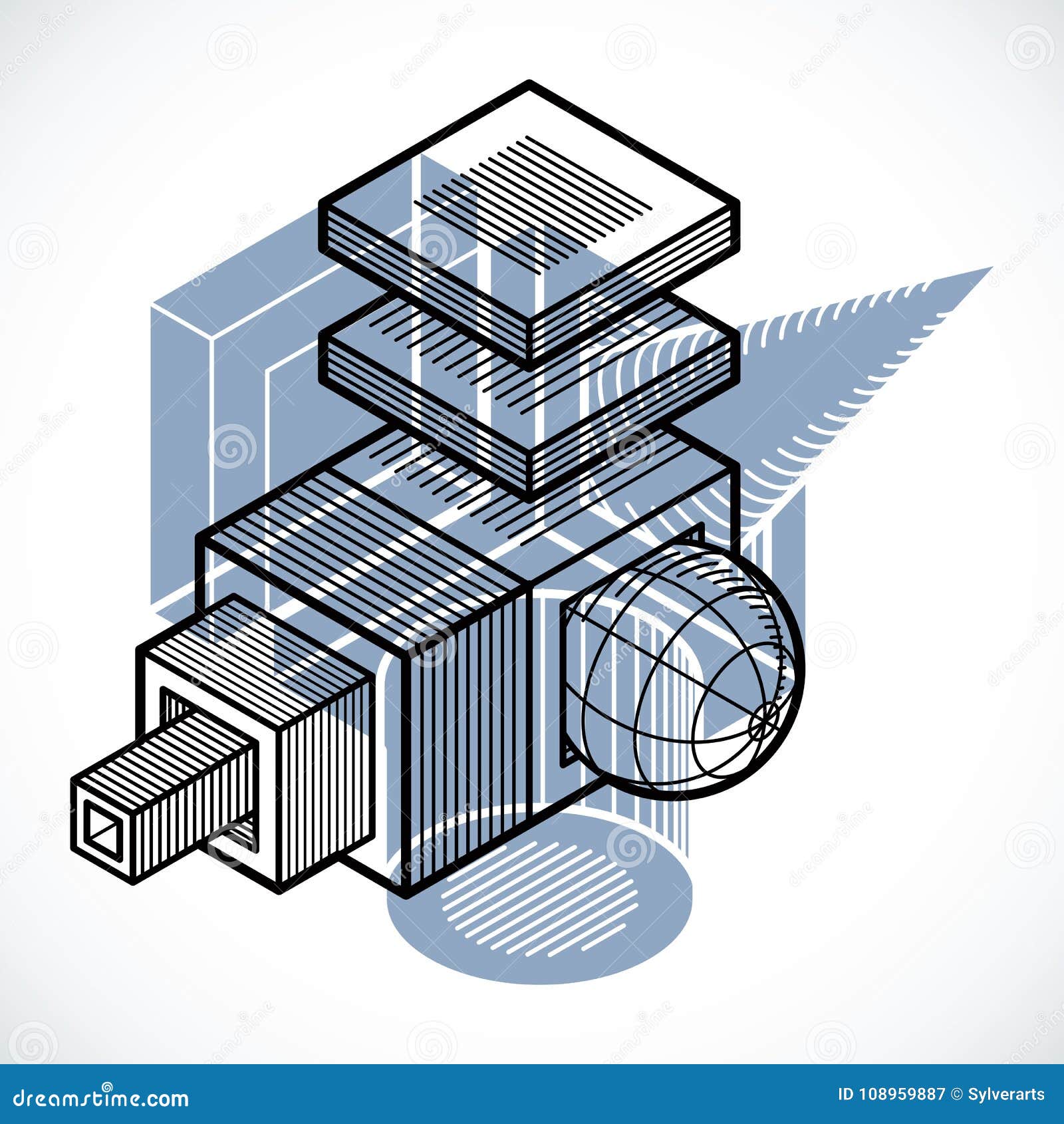 Abstract Trigonometric Construction, Vector Dimensional Design T Stock ...