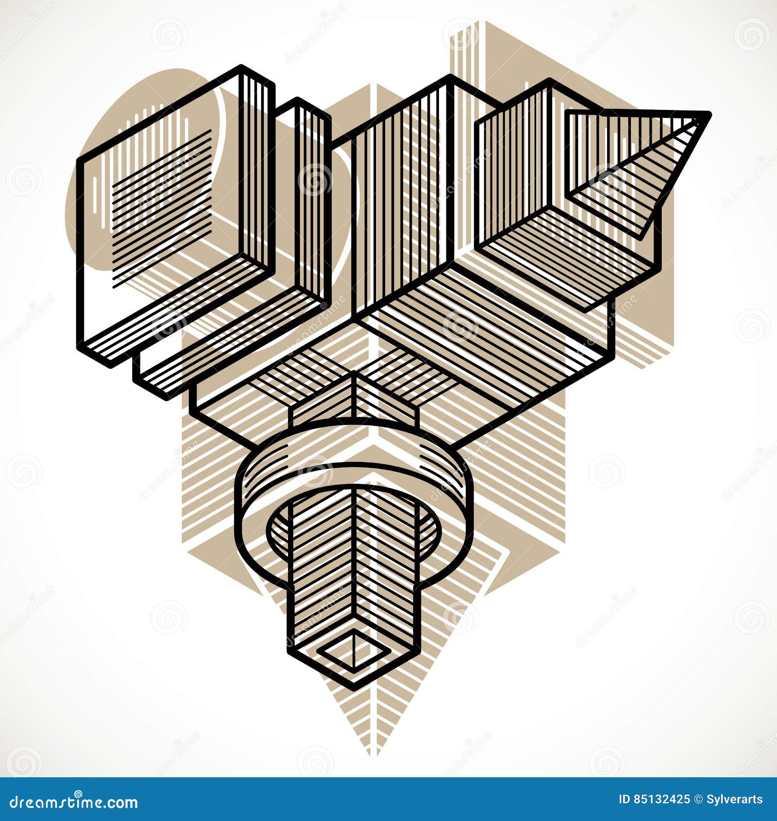 Abstract Trigonometric Construction, Vector Dimensional Design T Stock ...