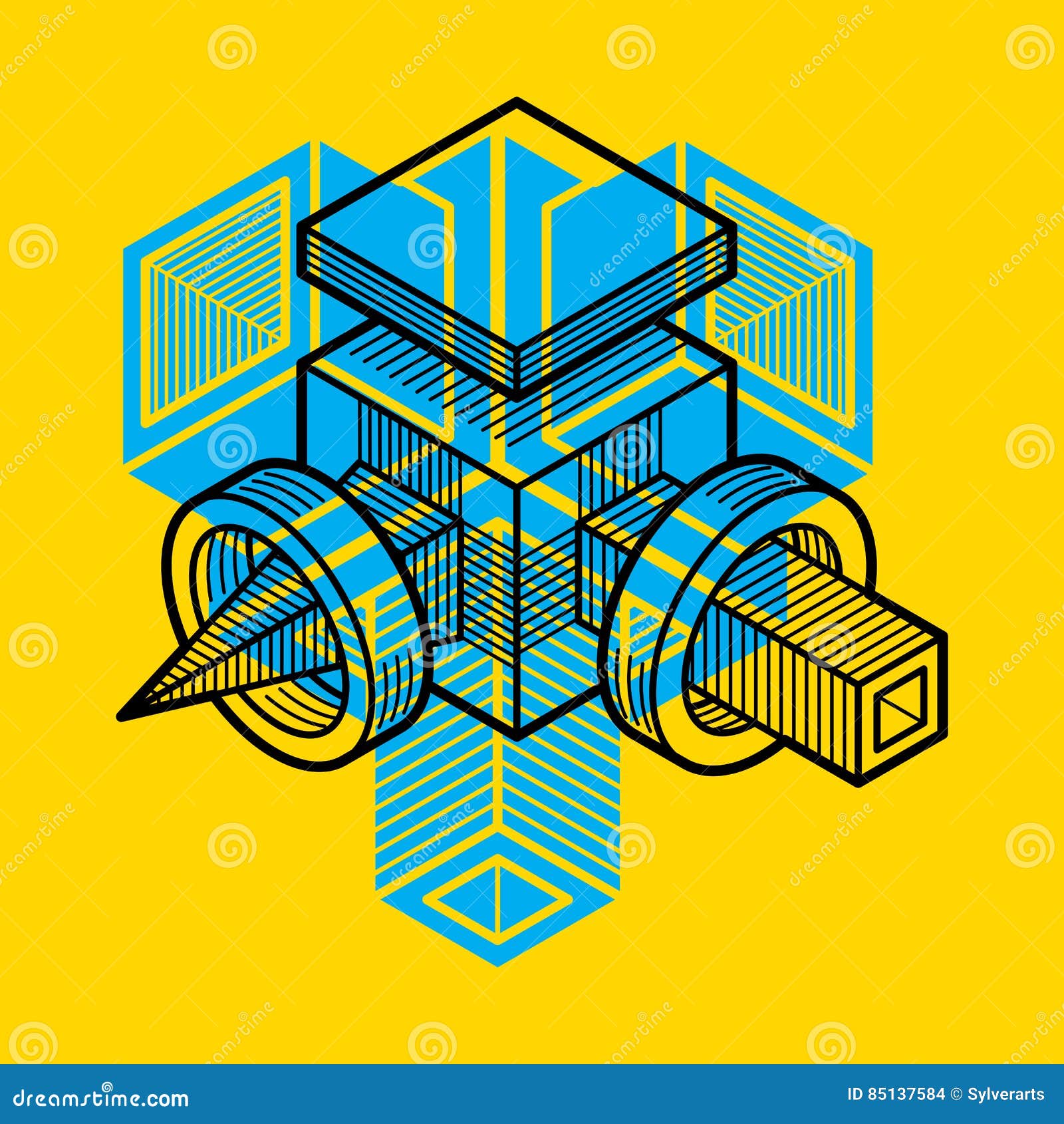 Abstract Trigonometric Construction, Vector Dimensional Design T Stock ...