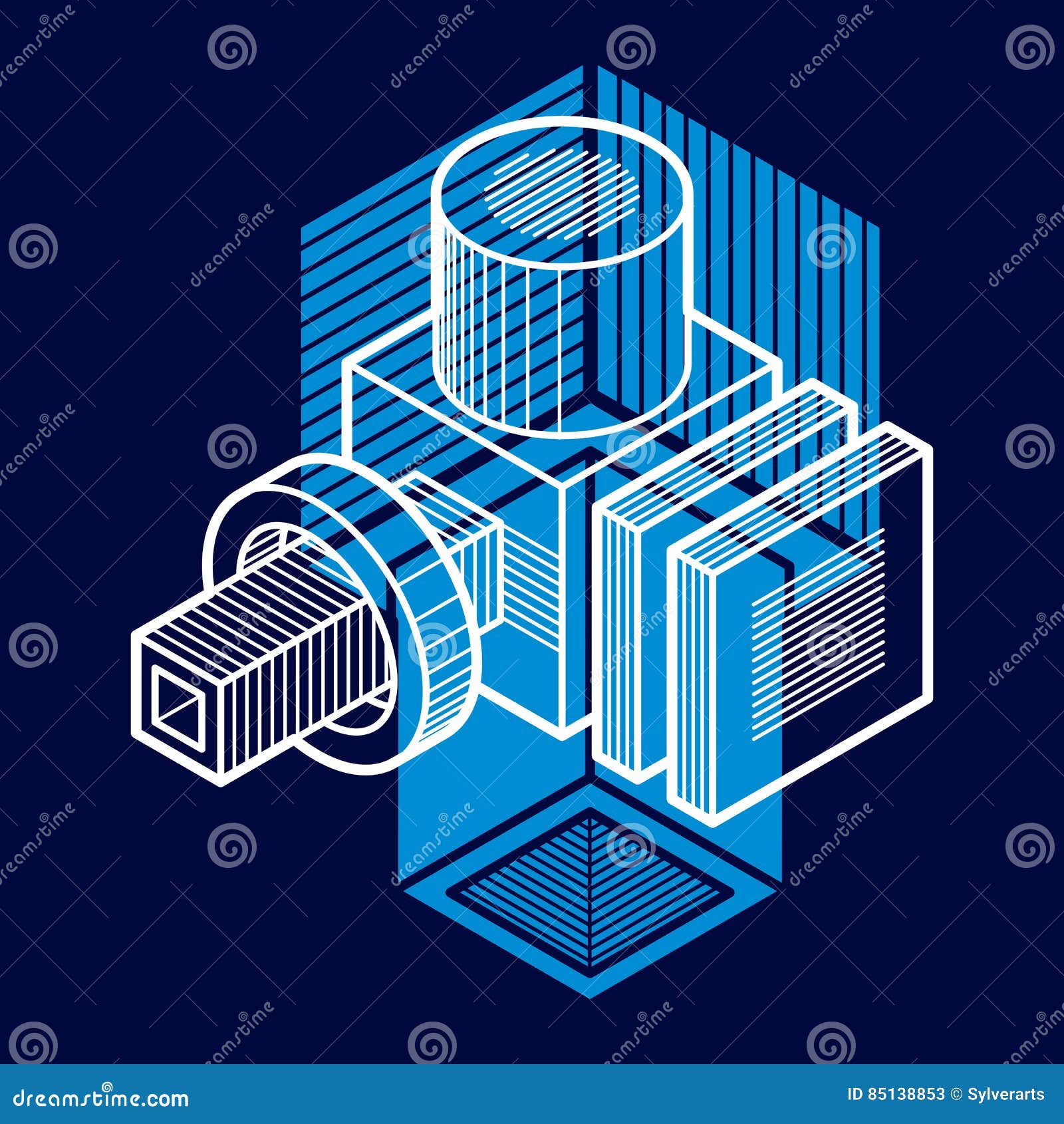 Abstract Trigonometric Construction, Vector Dimensional Design T Stock ...