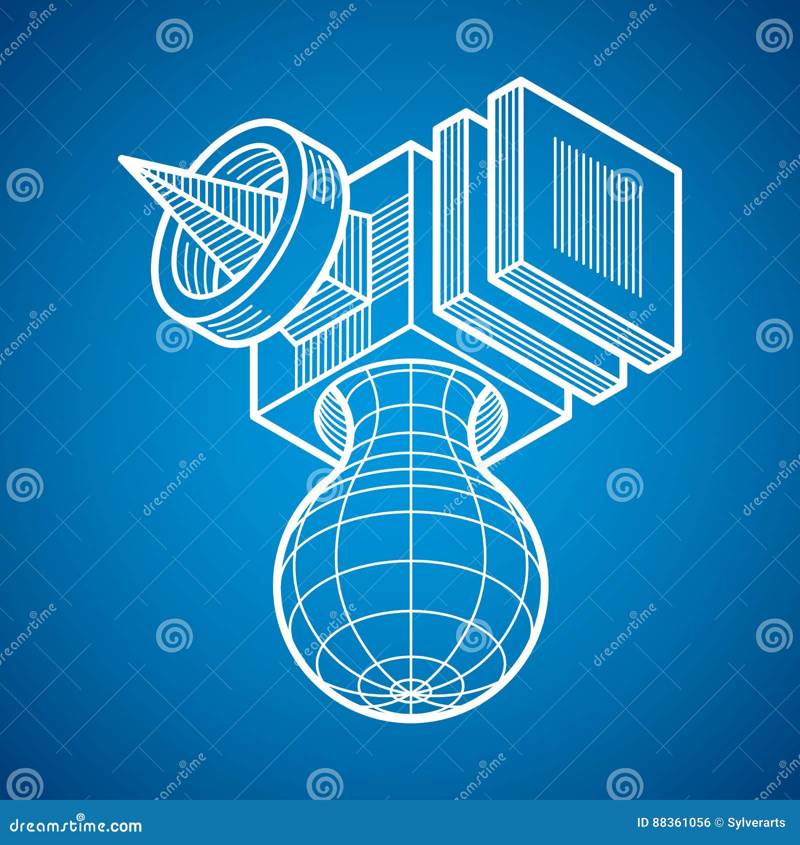 Abstract Trigonometric Construction, Vector Dimensional Design T Stock ...
