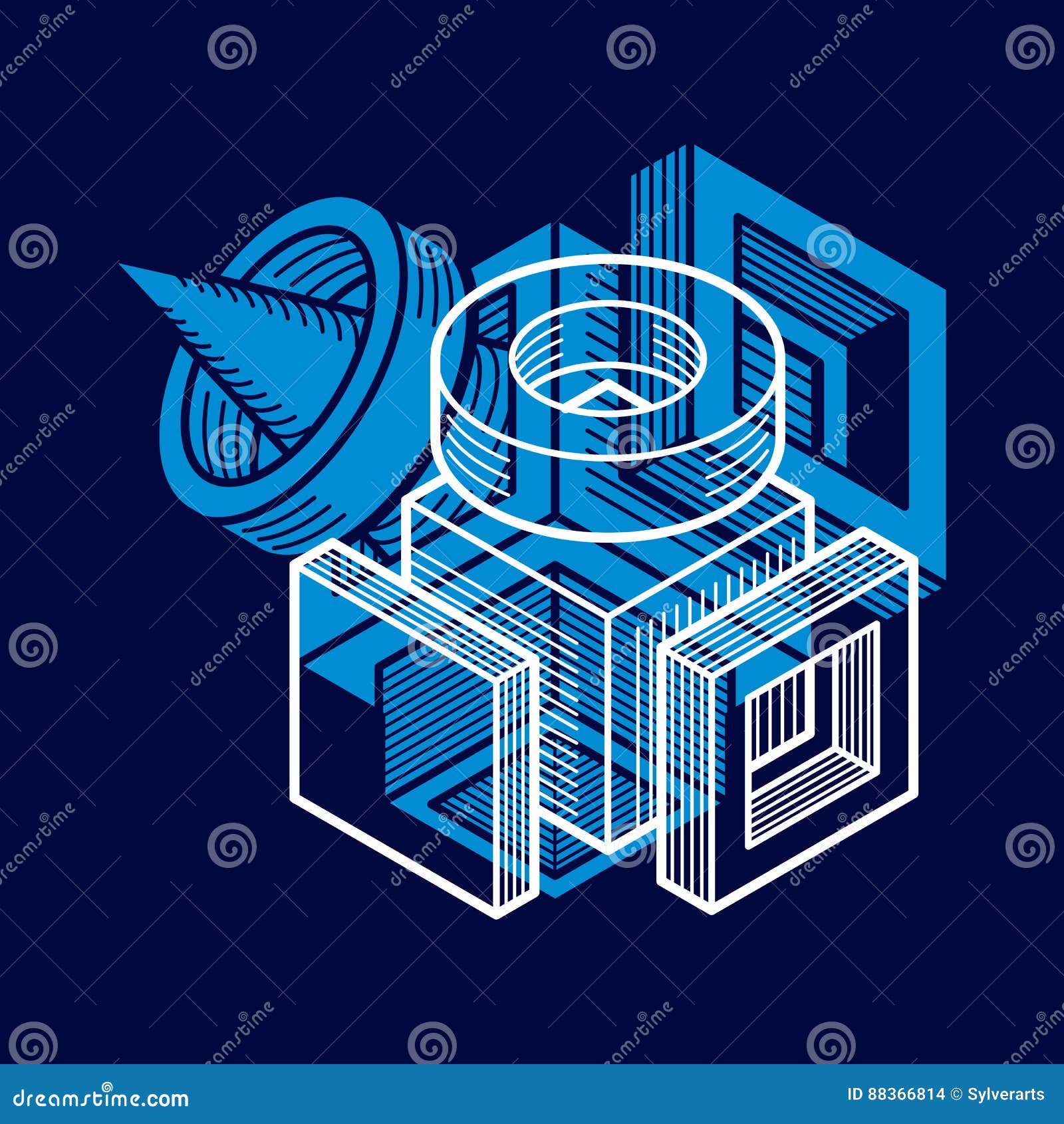 Abstract Trigonometric Construction, Vector Dimensional Design T Stock ...