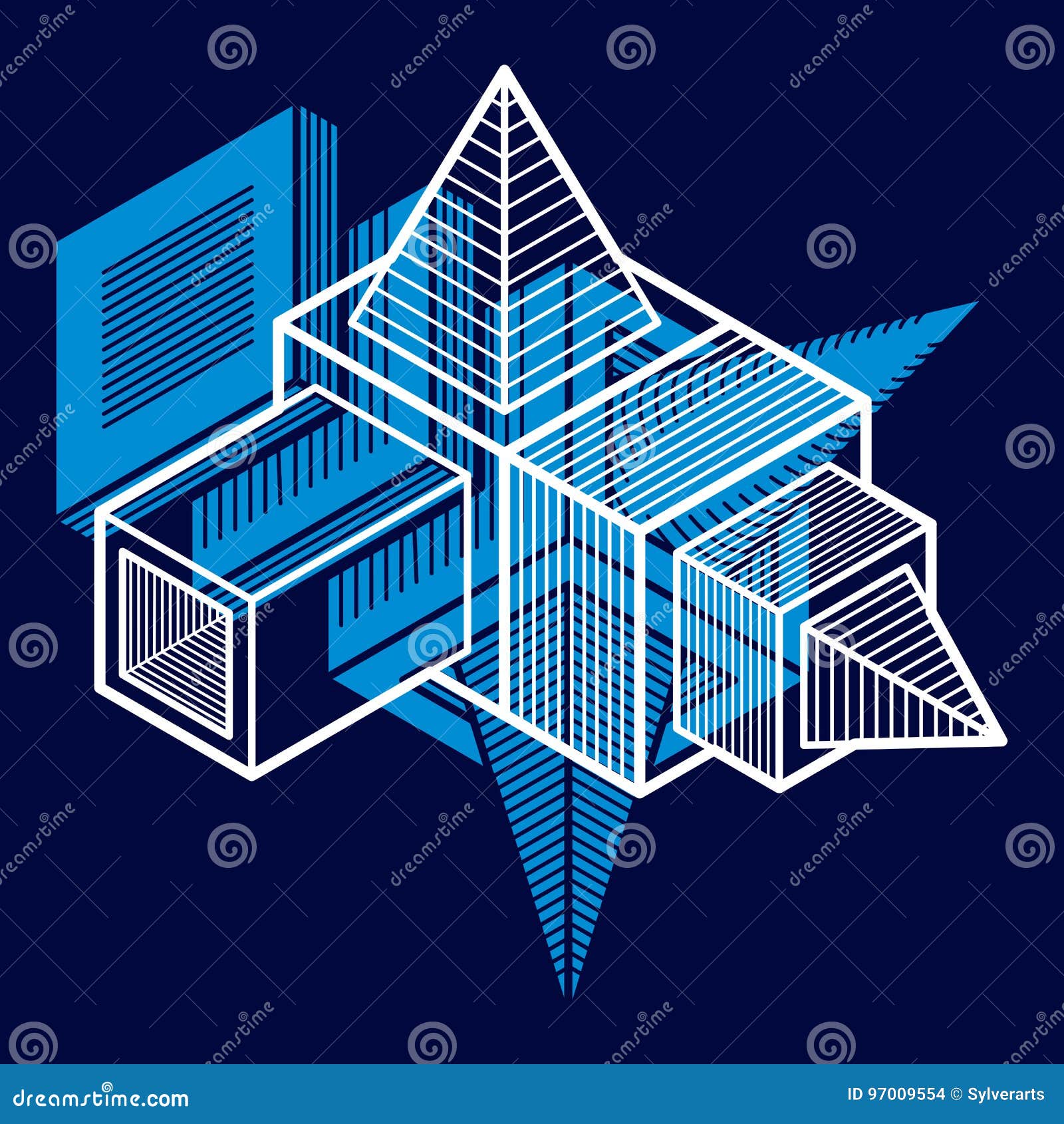 Abstract Trigonometric Construction, Vector Dimensional Design T Stock ...