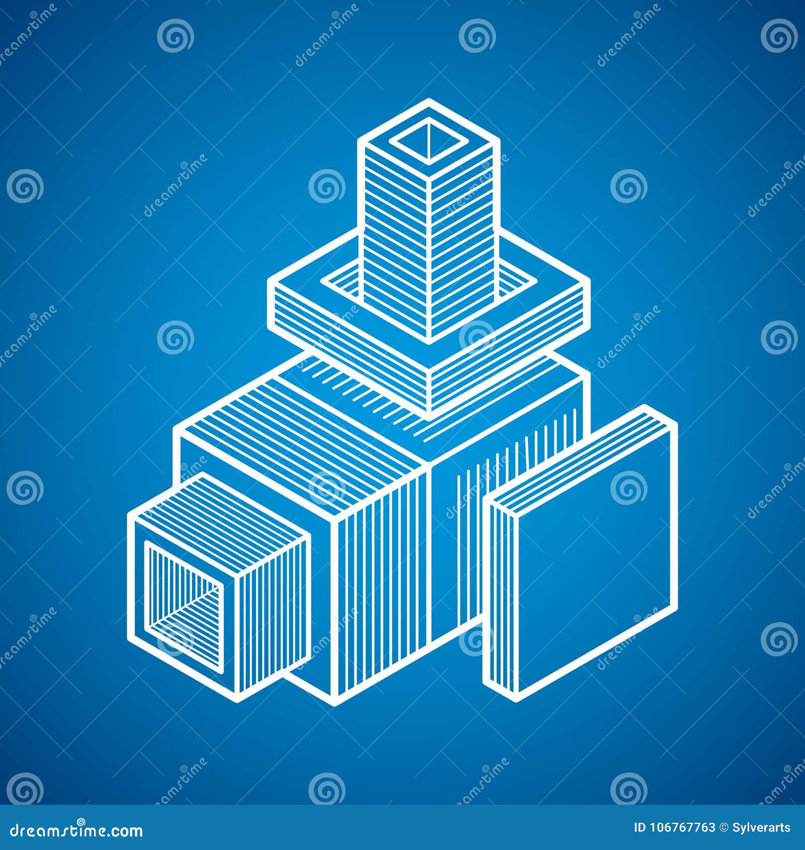 Abstract Trigonometric Construction, Vector Dimensional Design T Stock ...