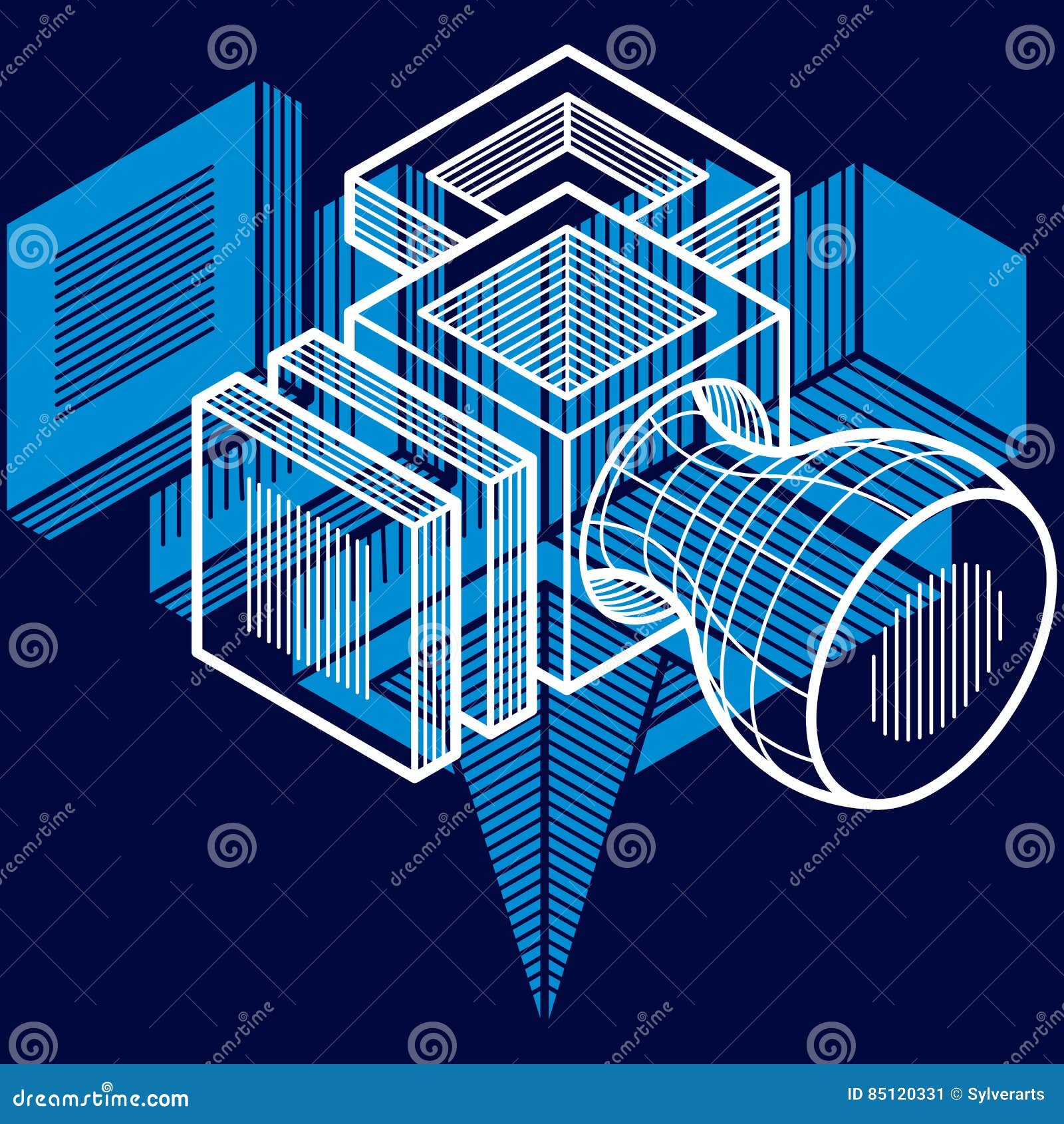 Abstract Trigonometric Construction, Vector Dimensional Design T Stock ...
