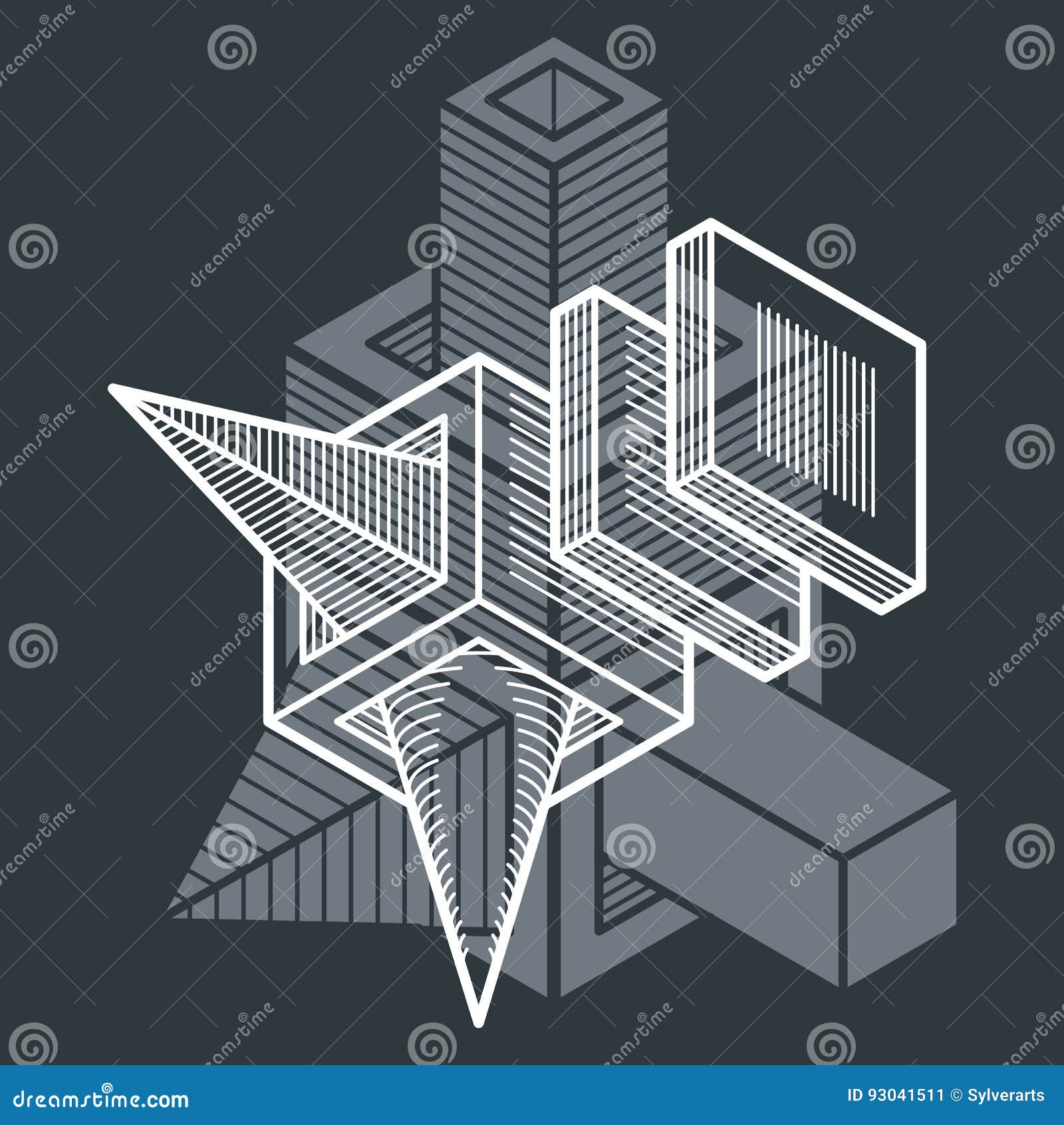 Abstract Trigonometric Construction, Vector Dimensional Design T Stock ...