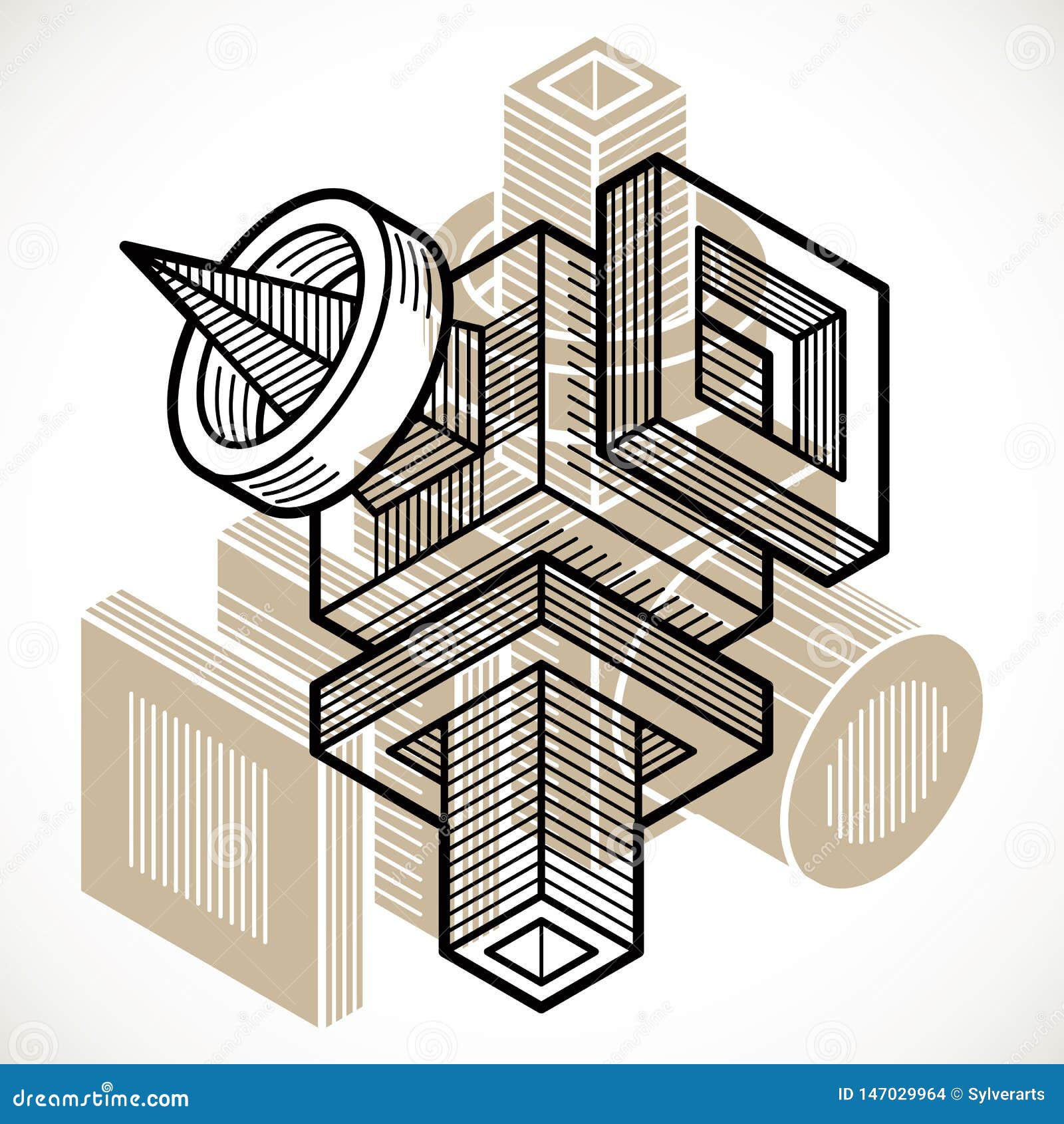 Abstract Trigonometric Construction, Vector Dimensional Template Stock ...