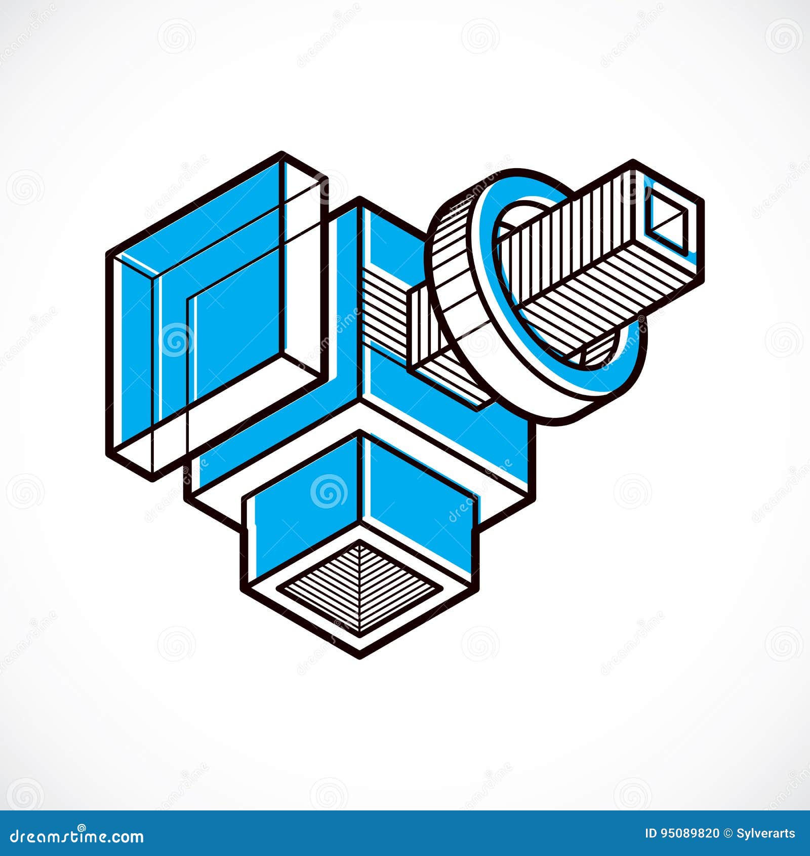 Abstract Trigonometric Construction, Vector Dimensional Design Stock ...