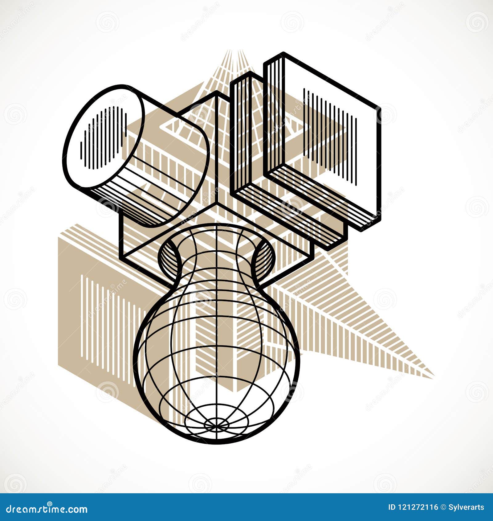 Abstract Trigonometric Construction, Vector Dimensional Design T Stock ...
