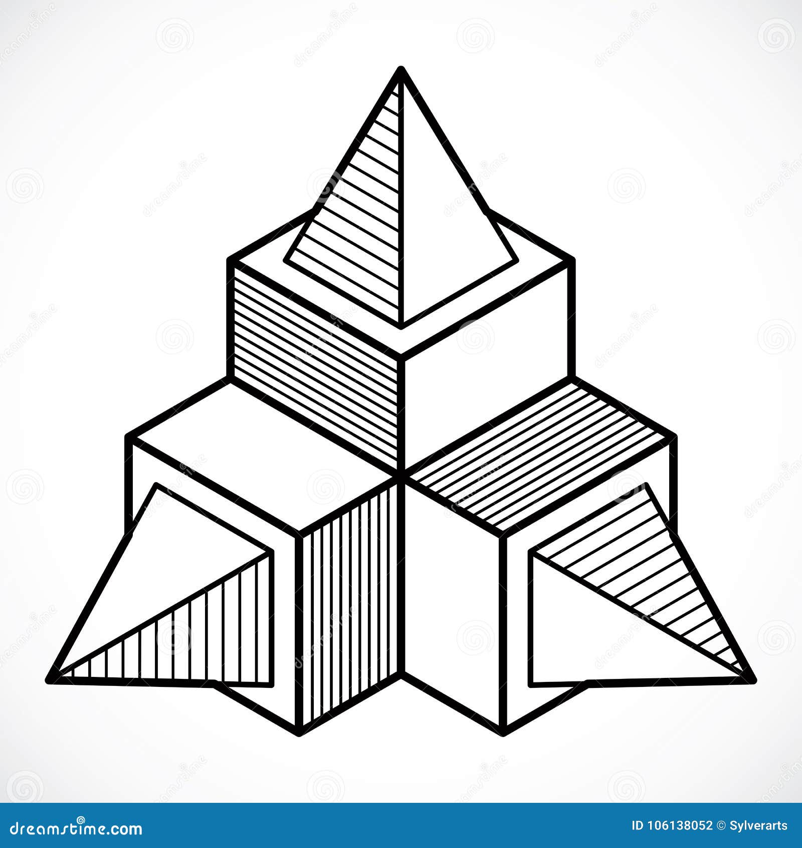 Abstract Trigonometric Construction, Vector Dimensional Design T Stock ...