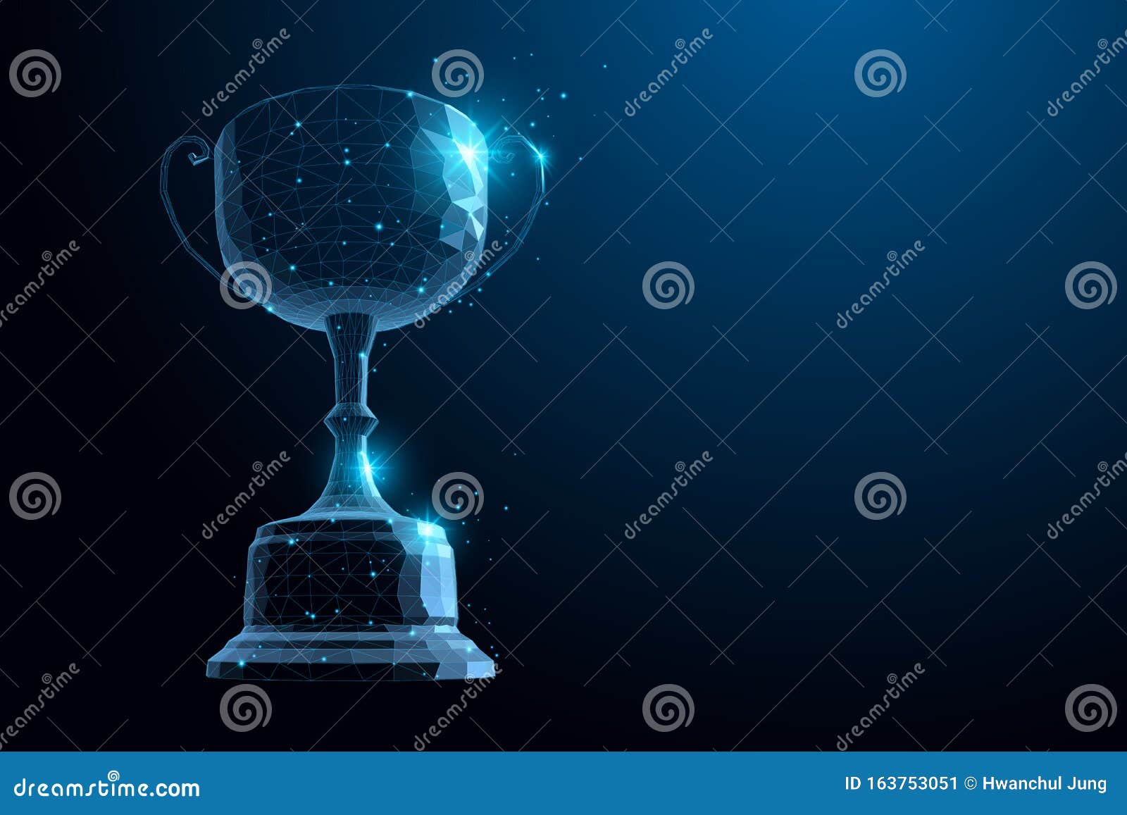 Abstract Trophy Cup Form Lines, Low Poly, Point Connecting Network on ...